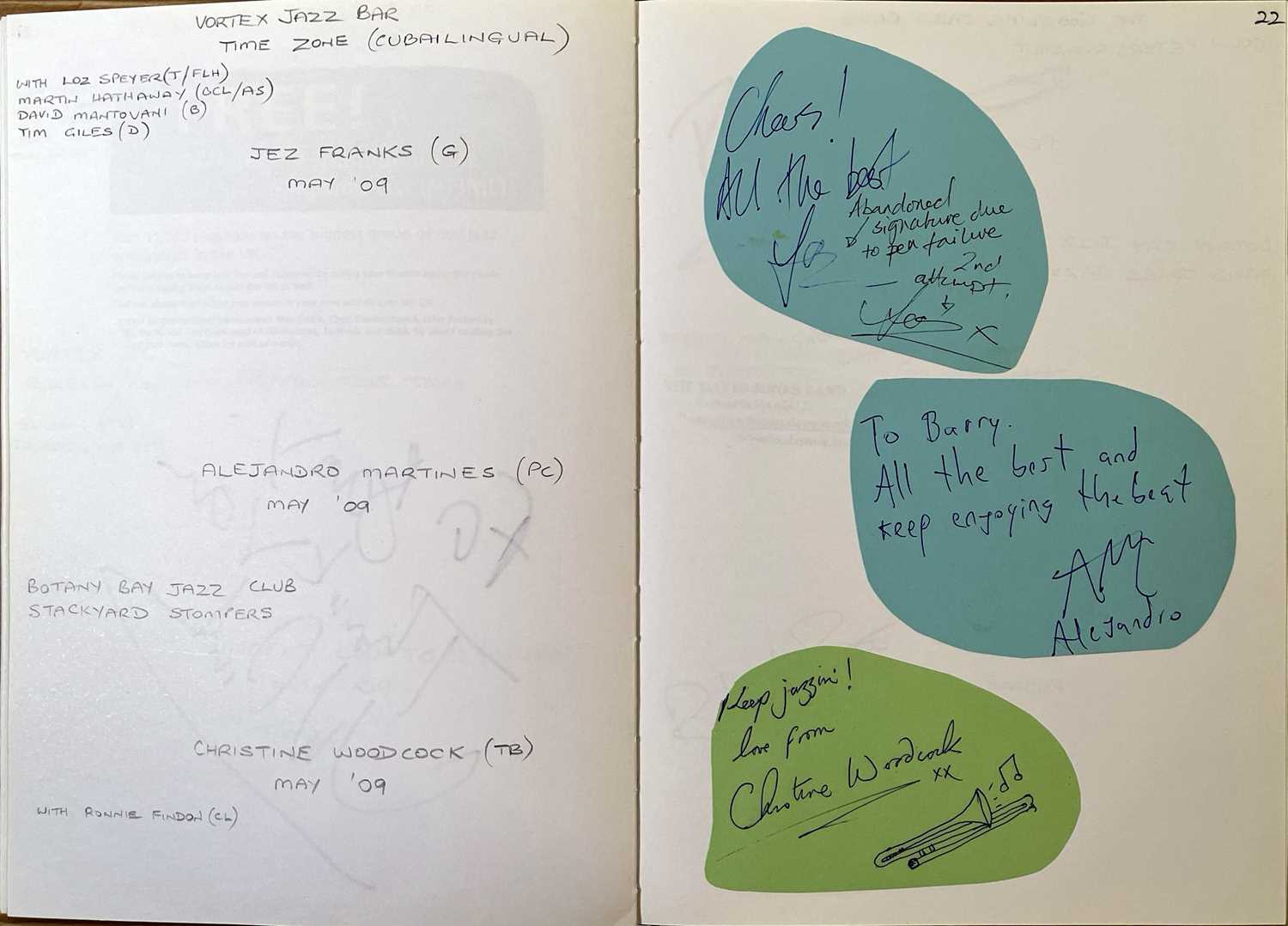Lot 355 - LARGE COLLECTION OF JAZZ AUTOGRAPHS IN TWO