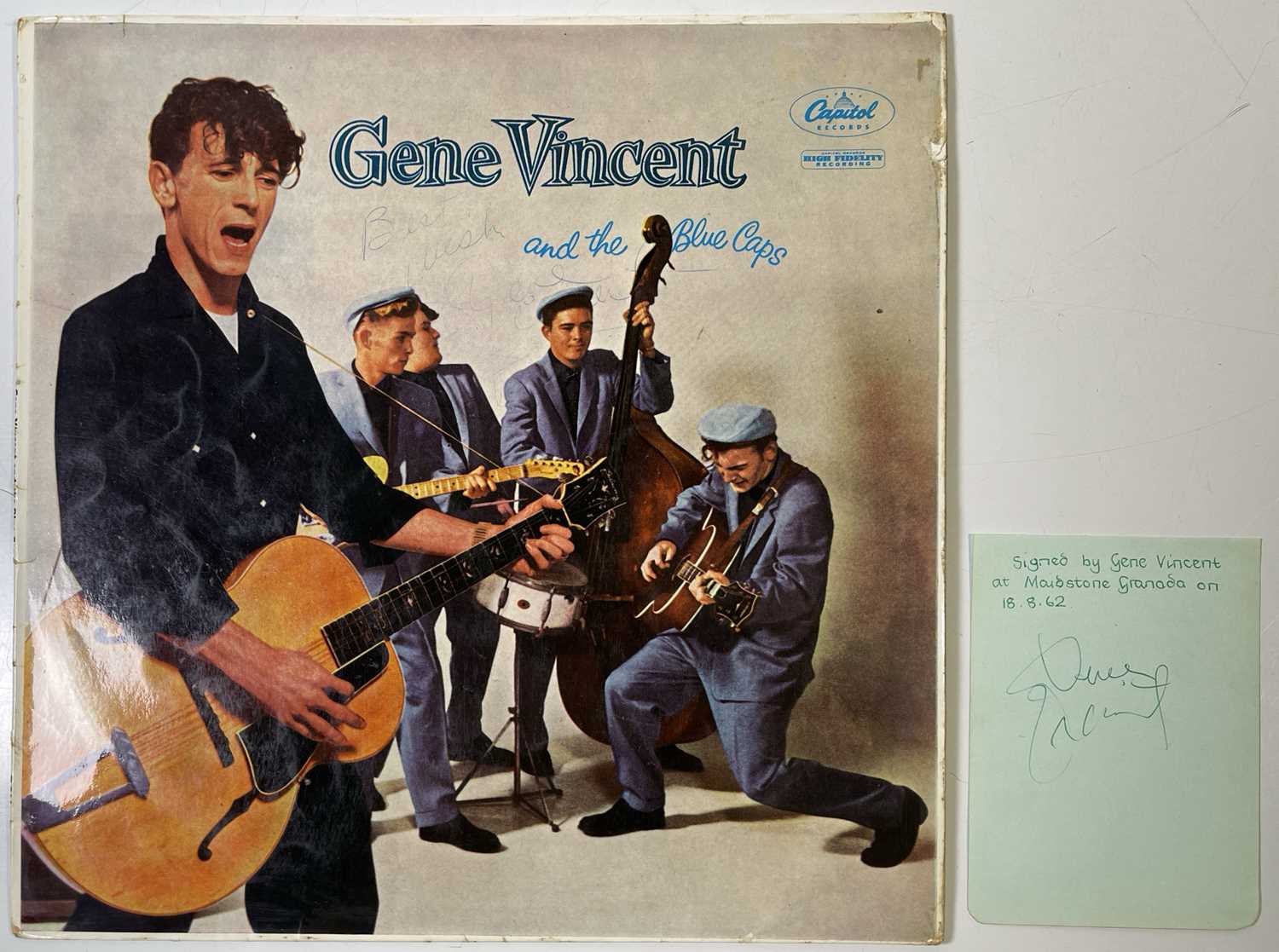 Lot 360 - GENE VINCENT - SIGNED LP SLEEVE AND