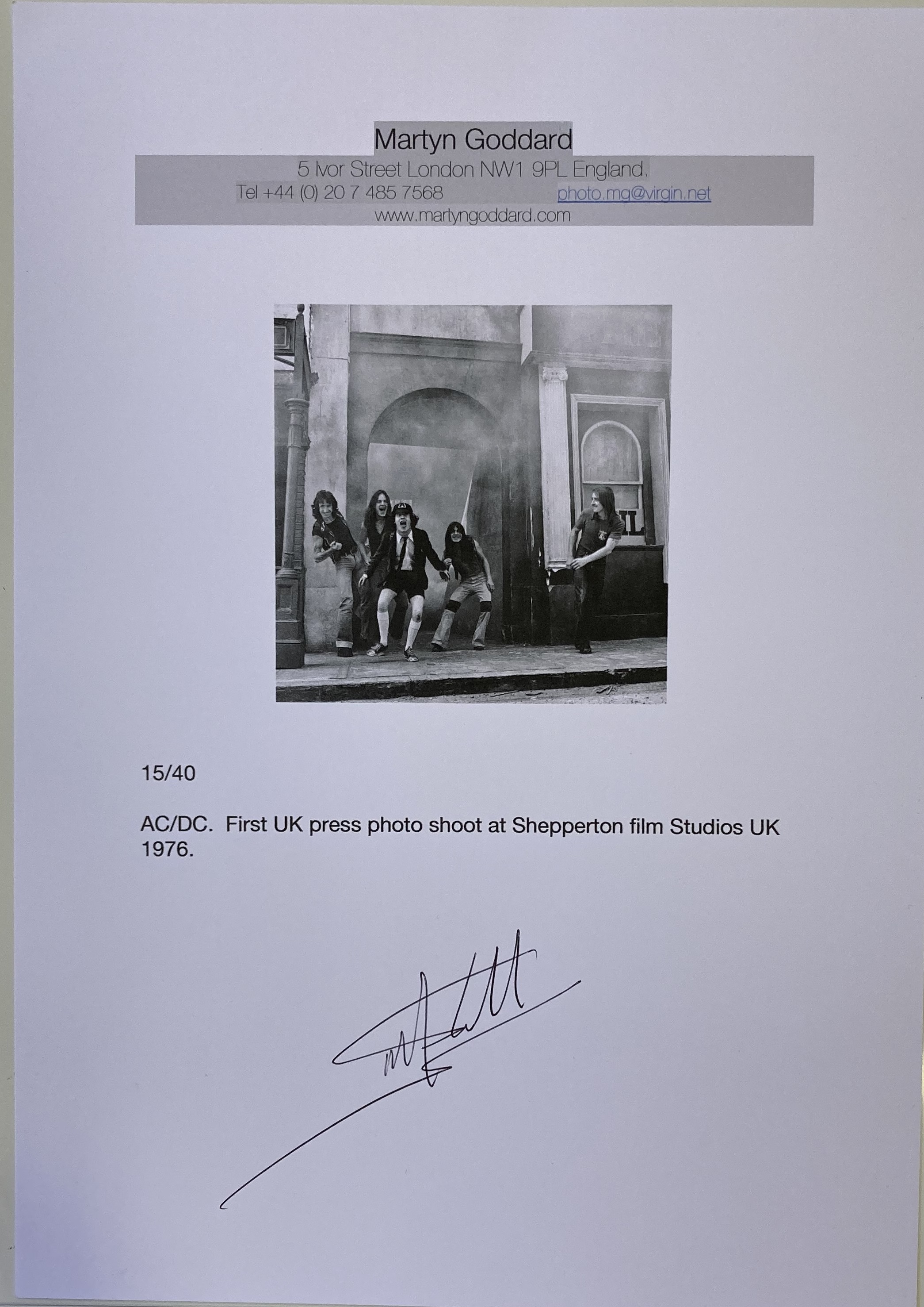 Lot 258 - MARTYN GODDARD SIGNED LIMITED EDITION AC/DC
