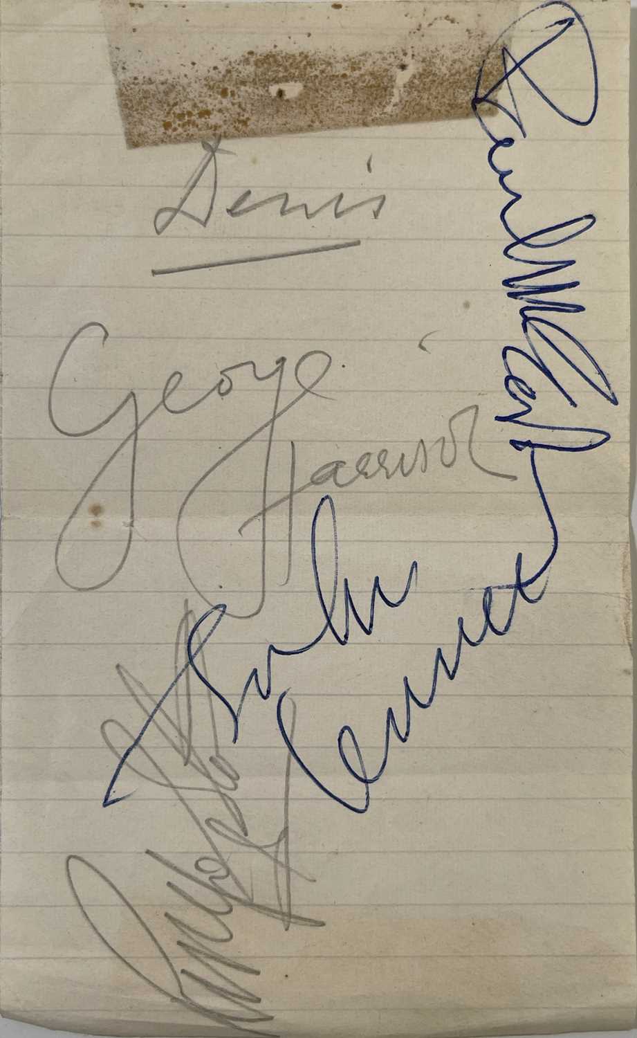 Lot 436 - THE BEATLES - A FULLY SIGNED PAGE.