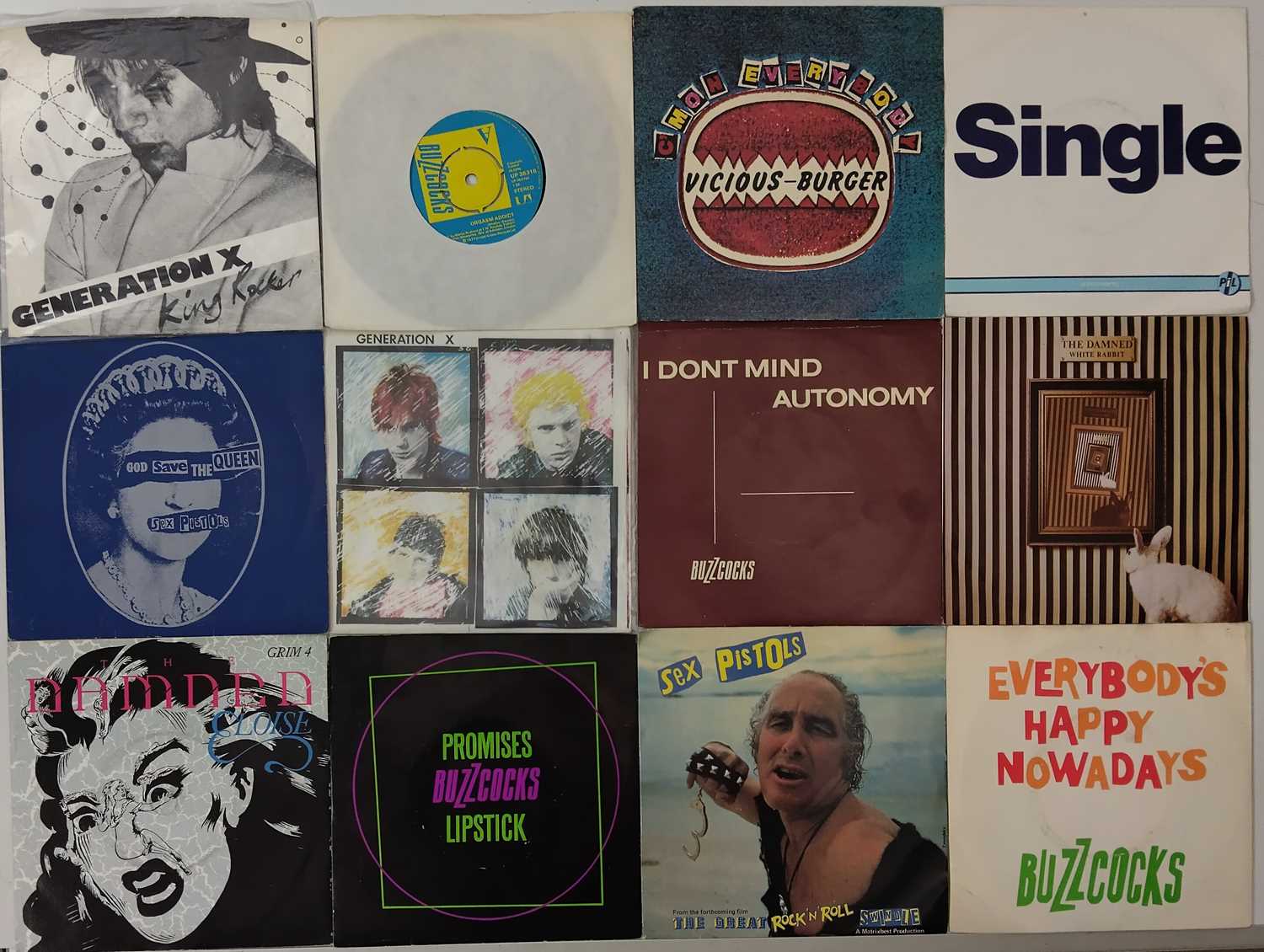 Lot 1217 Punk 7 Pack Sex Pistols Damned