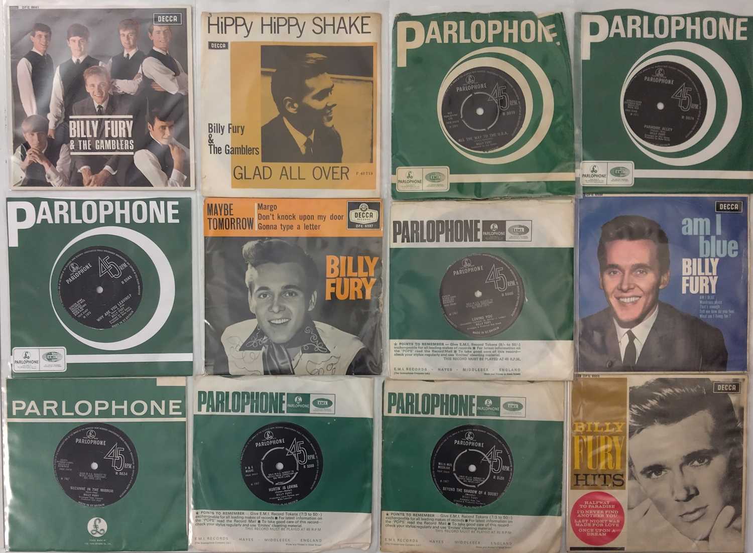 Lot 1219 - BILLY FURY UK 7" SINGLES + EPS COLLECTION
