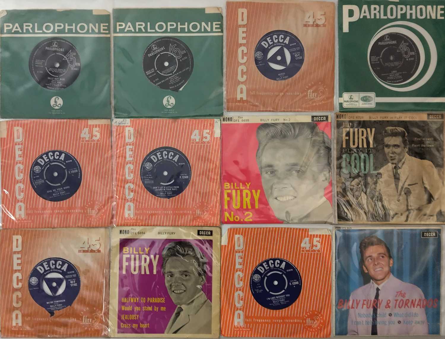 Lot 1219 - BILLY FURY UK 7" SINGLES + EPS COLLECTION