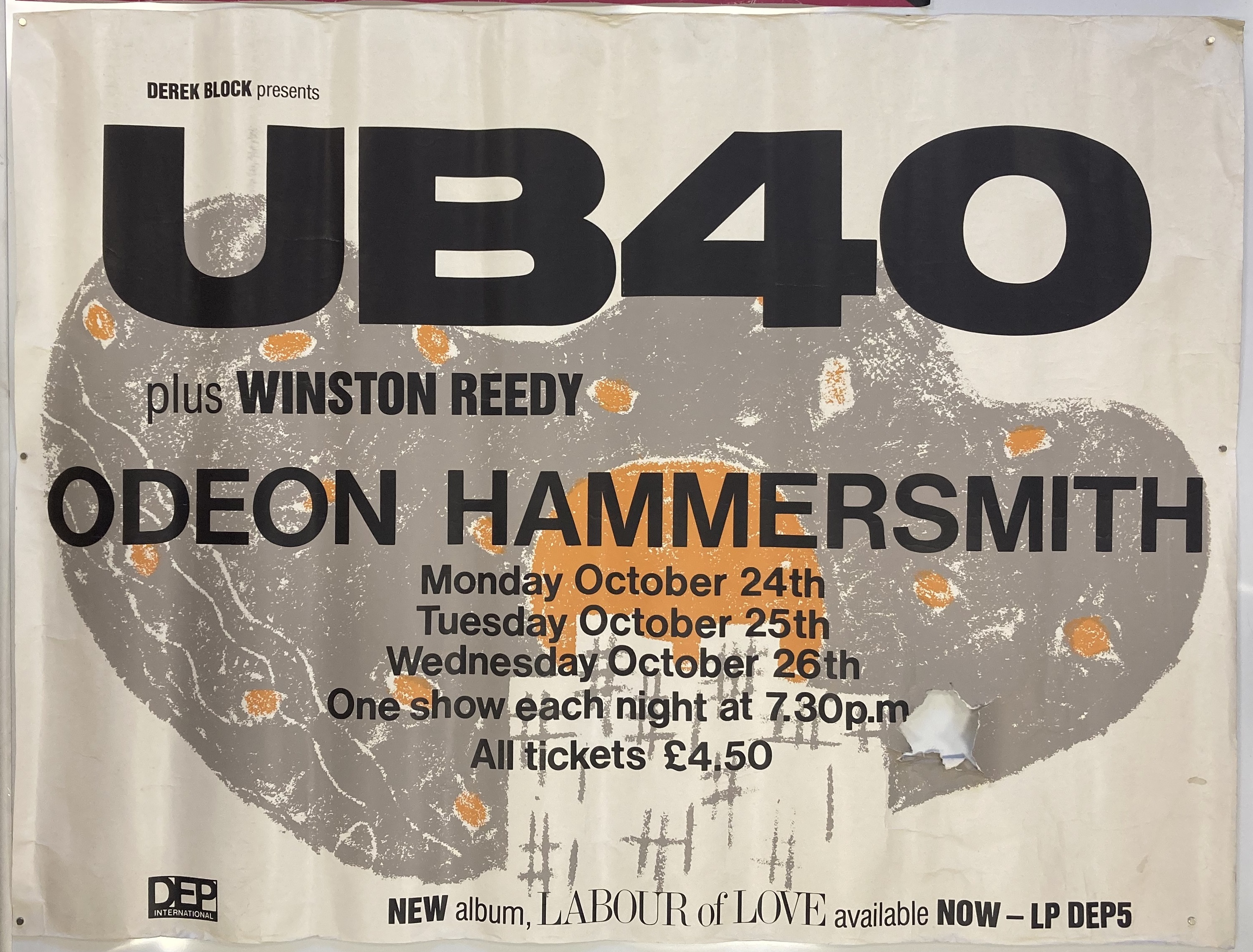 Lot 332 - UB40 CONCERT POSTERS.