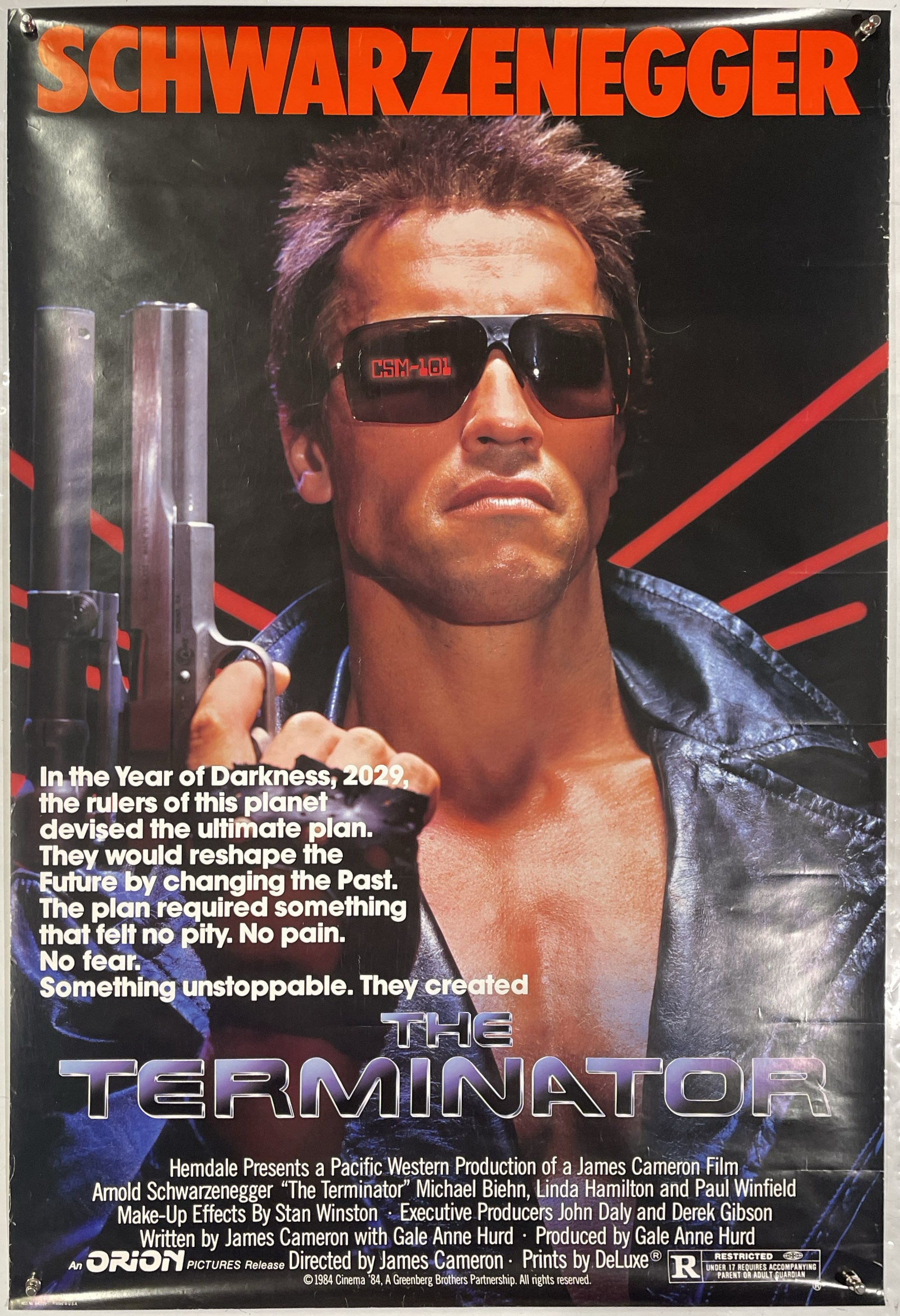 Lot 114 - THE TERMINATOR (1984) - US ONE SHEET POSTER.