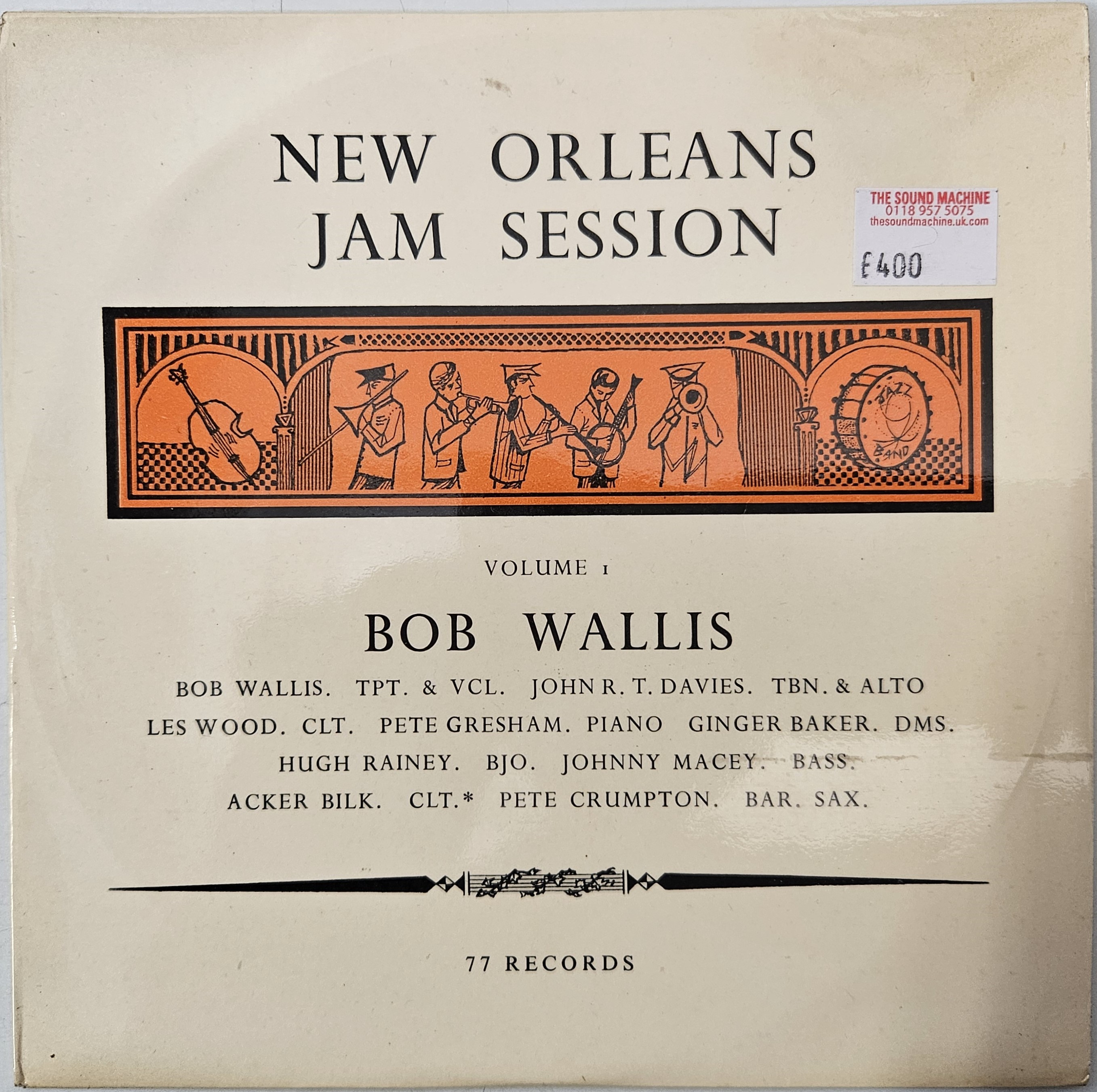 Lot 344 - BOB WALLIS - NEW ORLEANS JAM SESSION VOL 1 7"