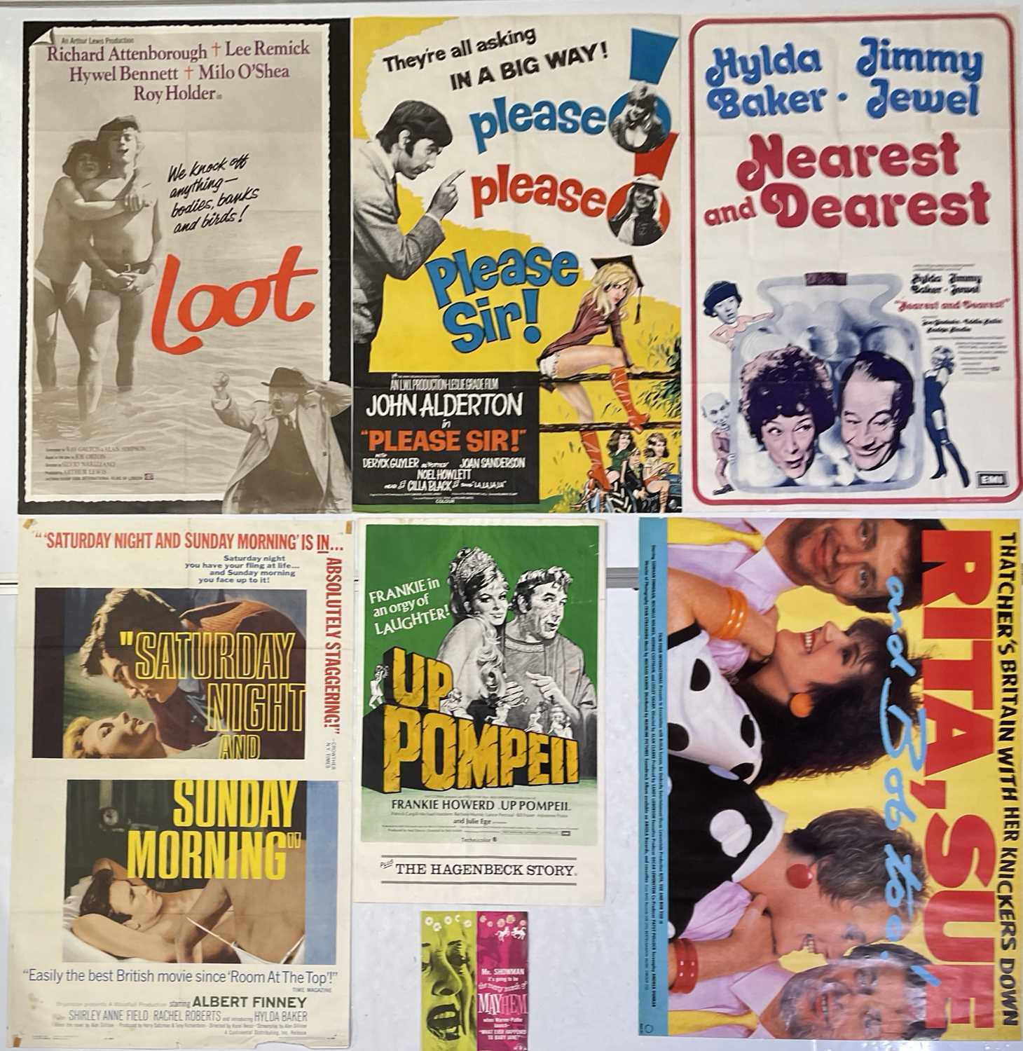 Lot 122 - BRITISH COMEDY UK QUAD POSTERS.