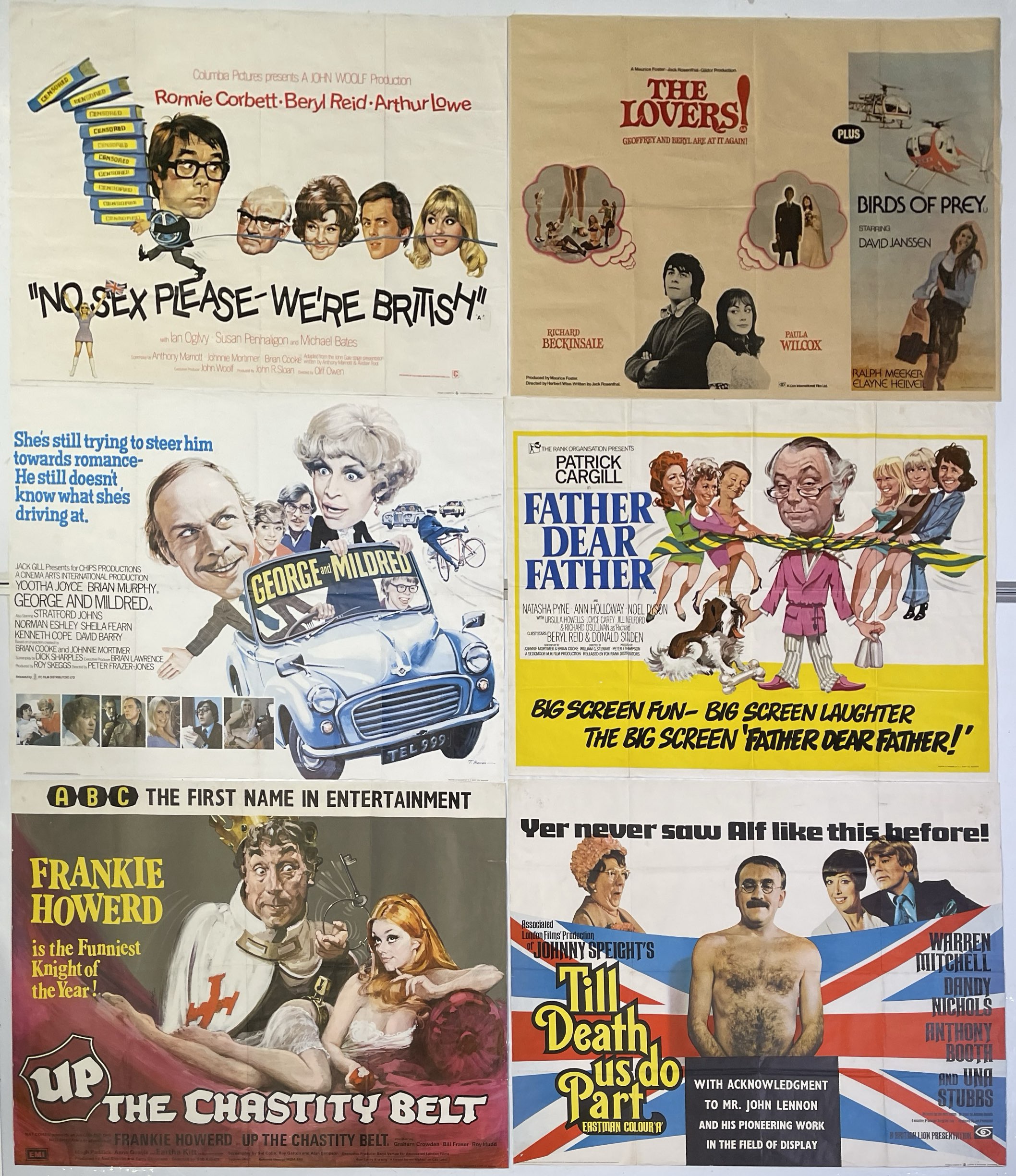 Lot 122 - BRITISH COMEDY UK QUAD POSTERS.