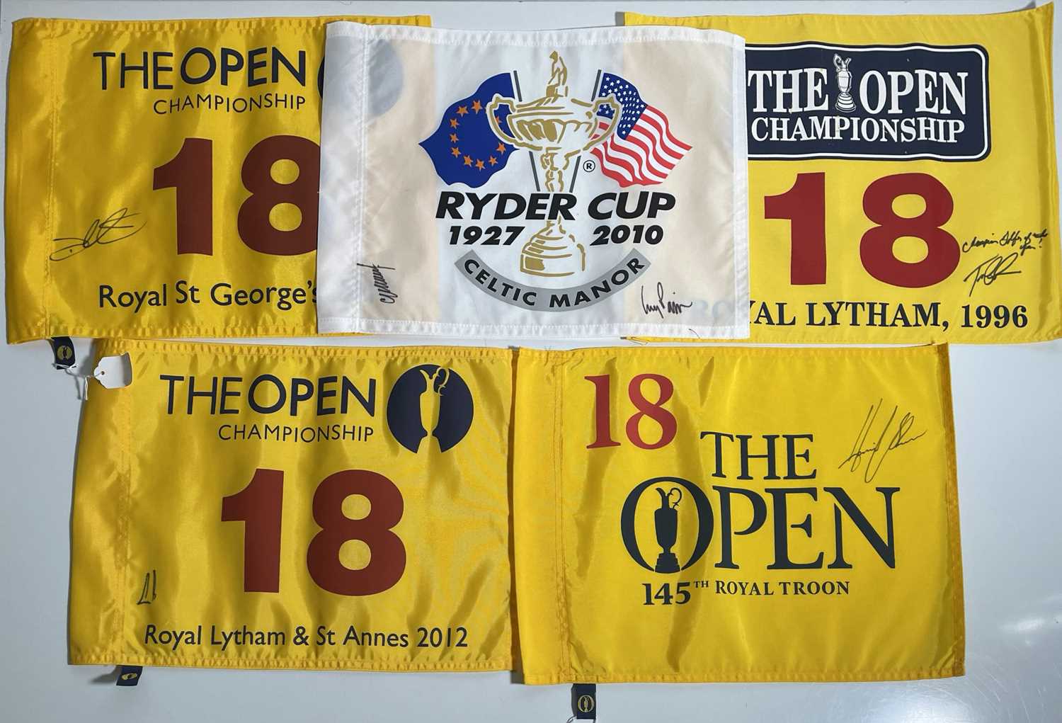 Lot 232 - GOLF - PLAYER SIGNED FLAGS.