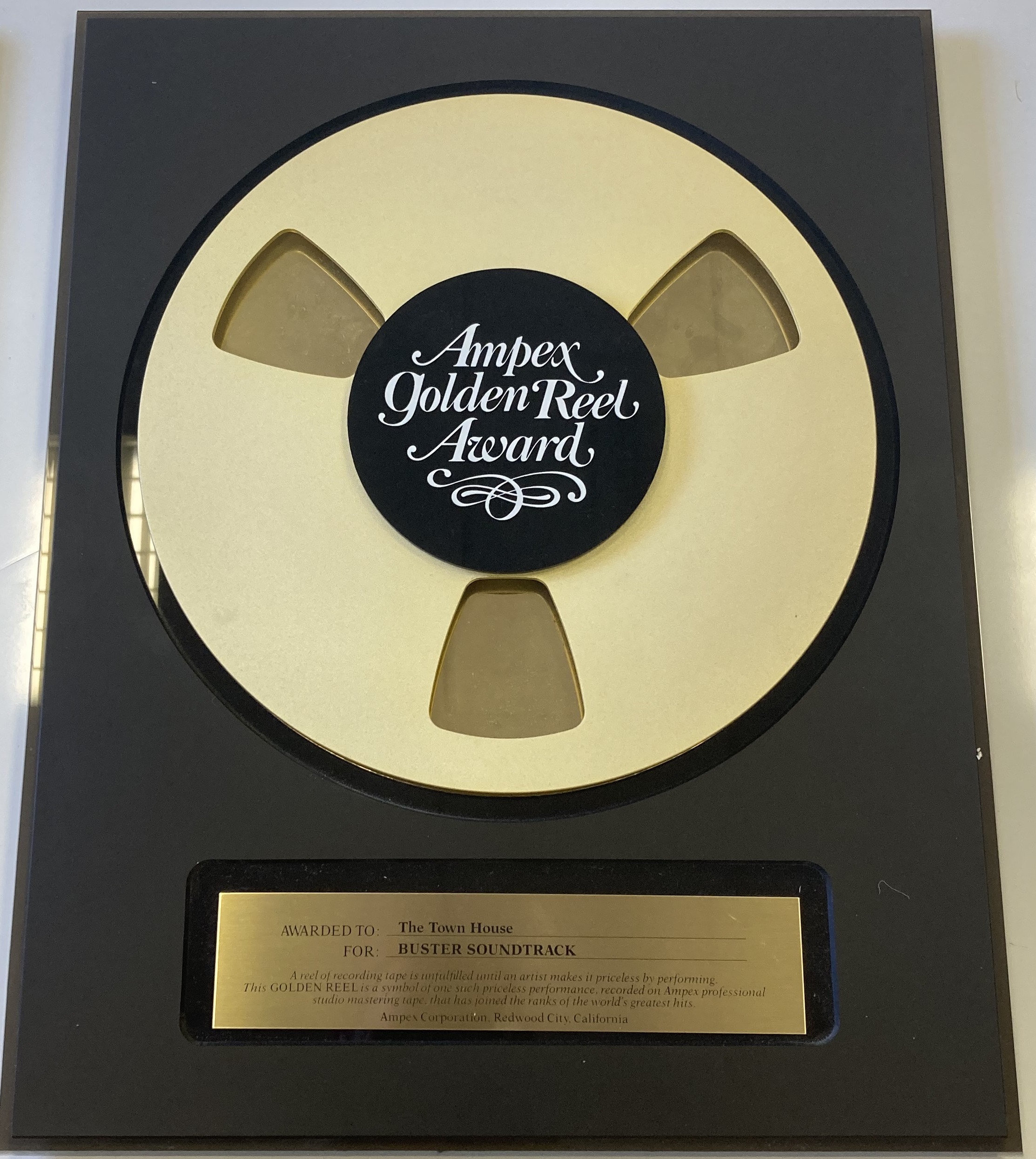 Lot 272 - PHIL COLLINS AMPEX GOLD REEL AWARD. PHIL
