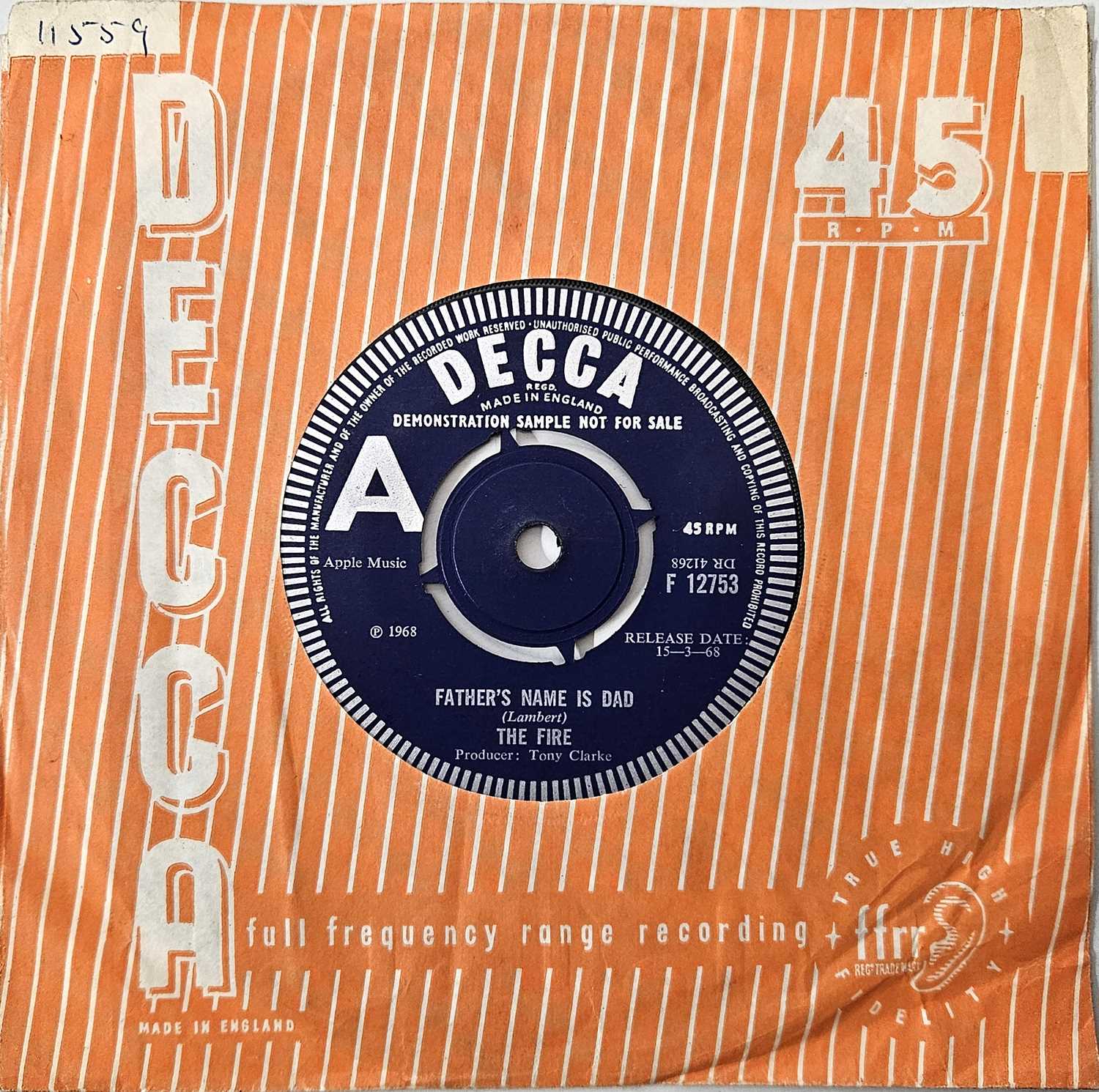 Lot 309 - THE FIRE - FATHER'S NAME IS DAD 7" (ORIGINAL