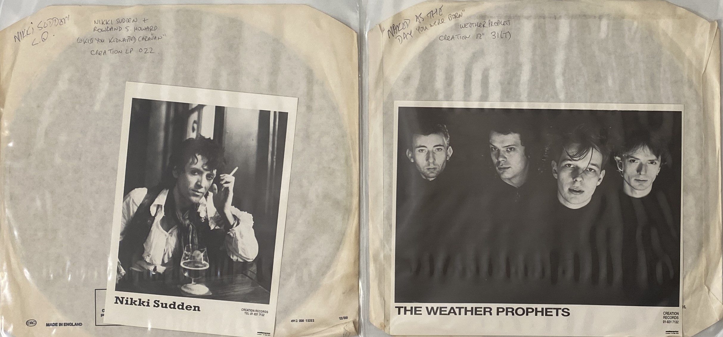 Lot 148 - CREATION RECORDS - LP TEST PRESSINGS/ PROMOS