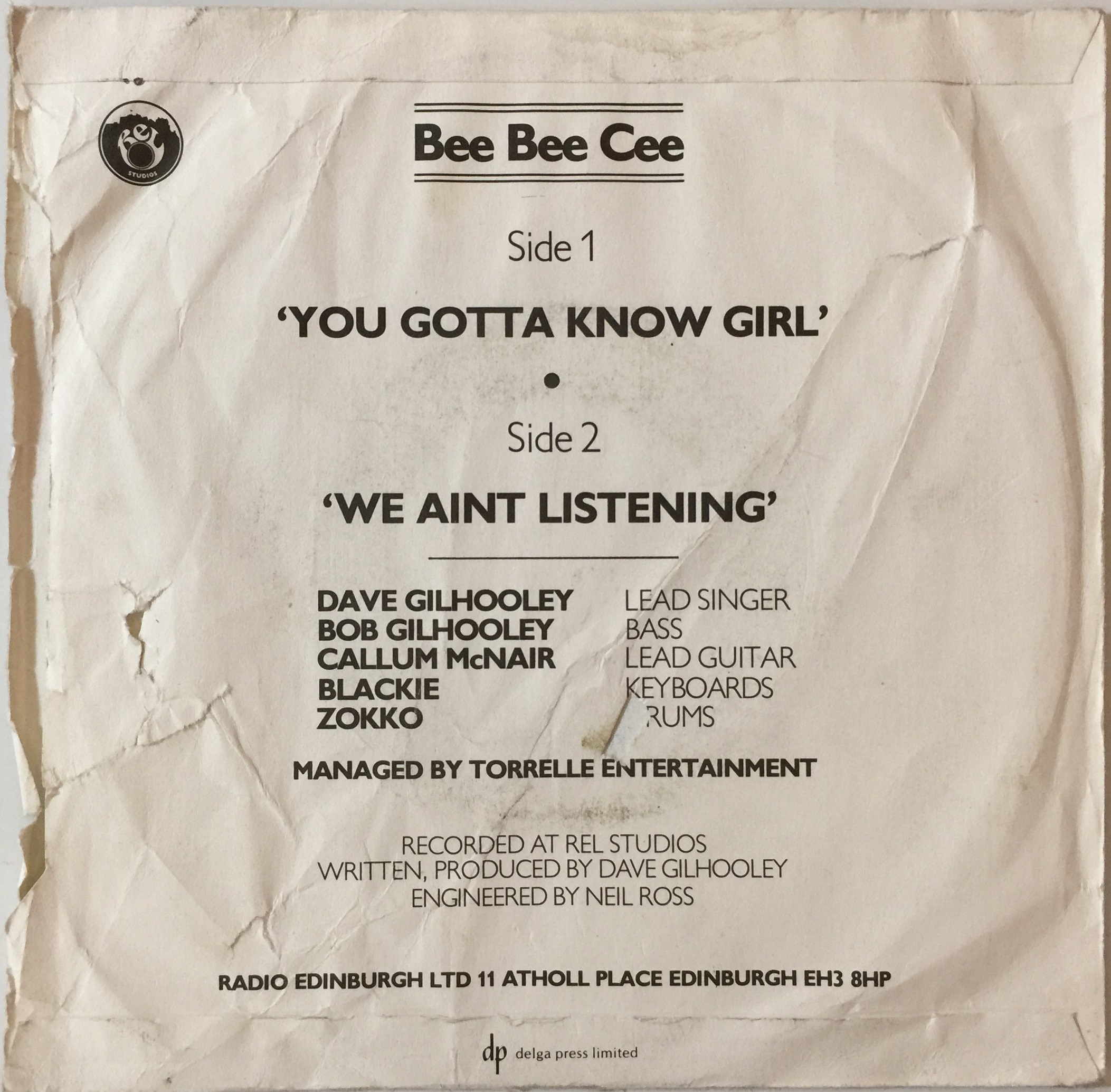 Lot 1067 - BEE BEE CEE - YOU GOTTA KNOW GIRL 7" (UK