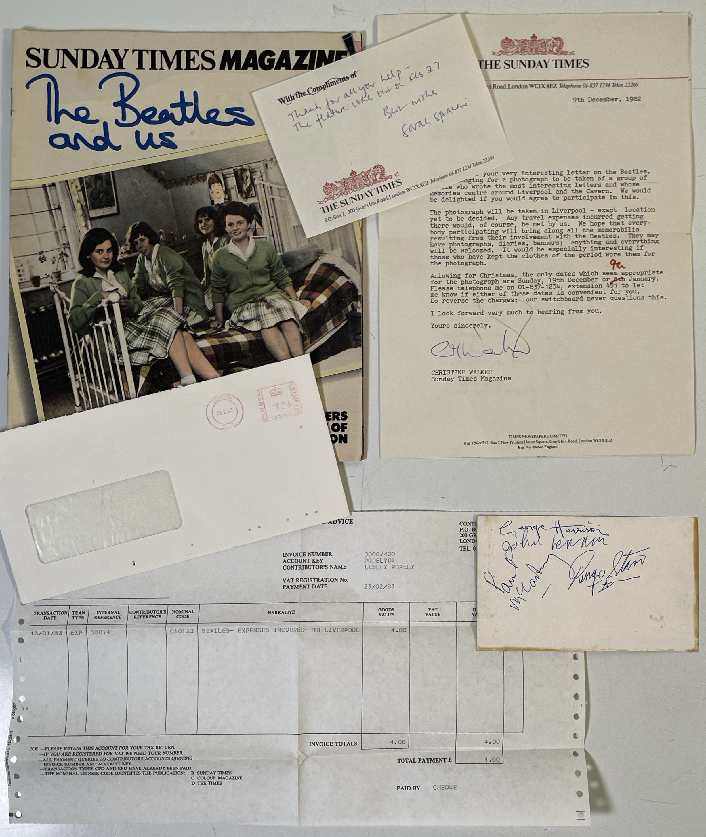 Lot 481 - THE BEATLES - A FULLY SIGNED PROMOTIONAL