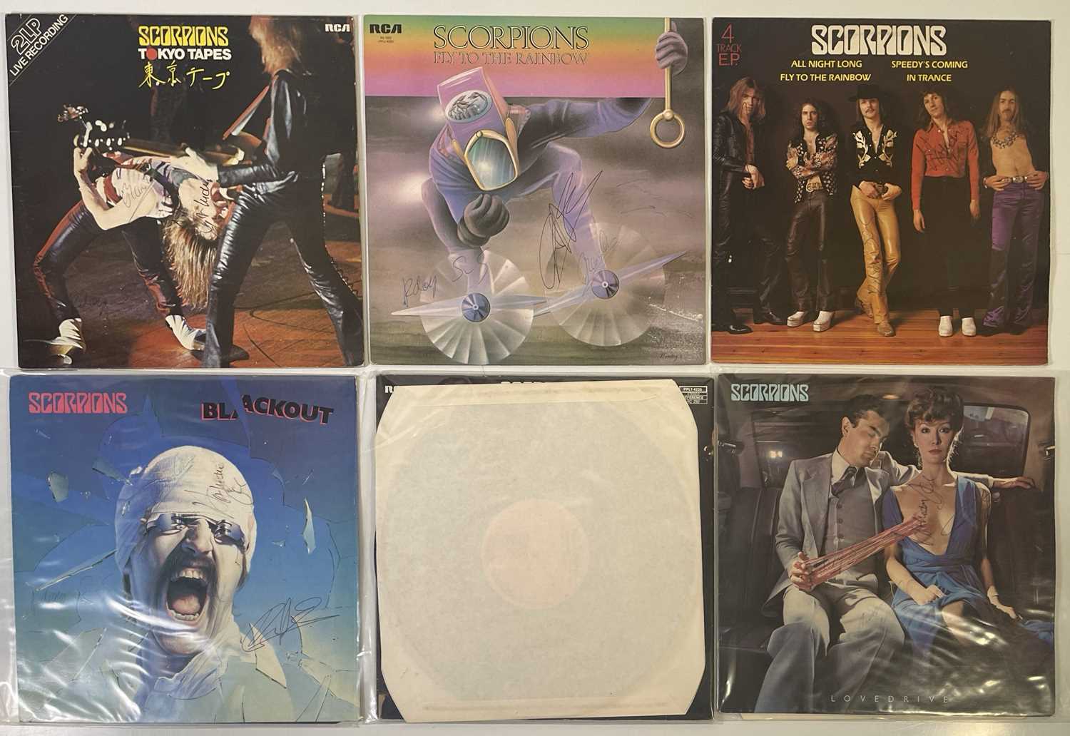Lot 284 - SCORPIONS - SIGNED ALBUM/12" COLLECTION.