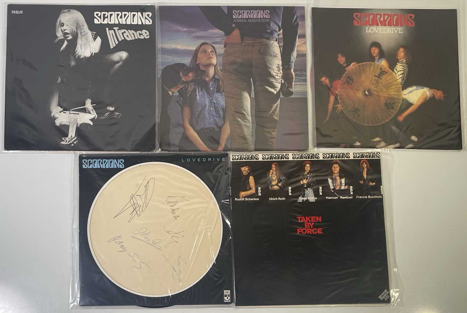 Lot 285 - SCORPIONS - SIGNED LP / 12" COLLECTION.