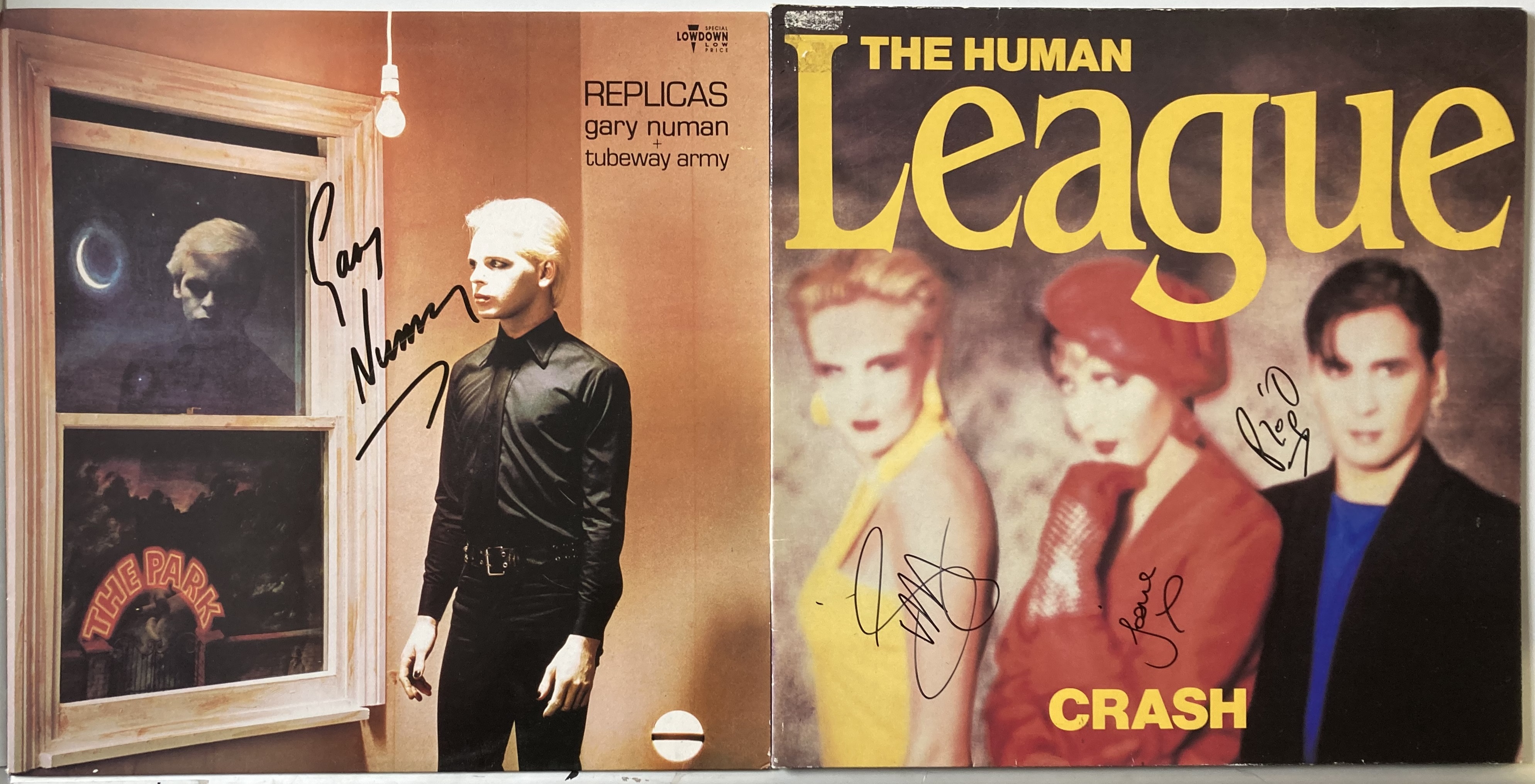 Lot 229 - GARY NUMAN / THE HUMAN LEAGUE SIGNED LPS.