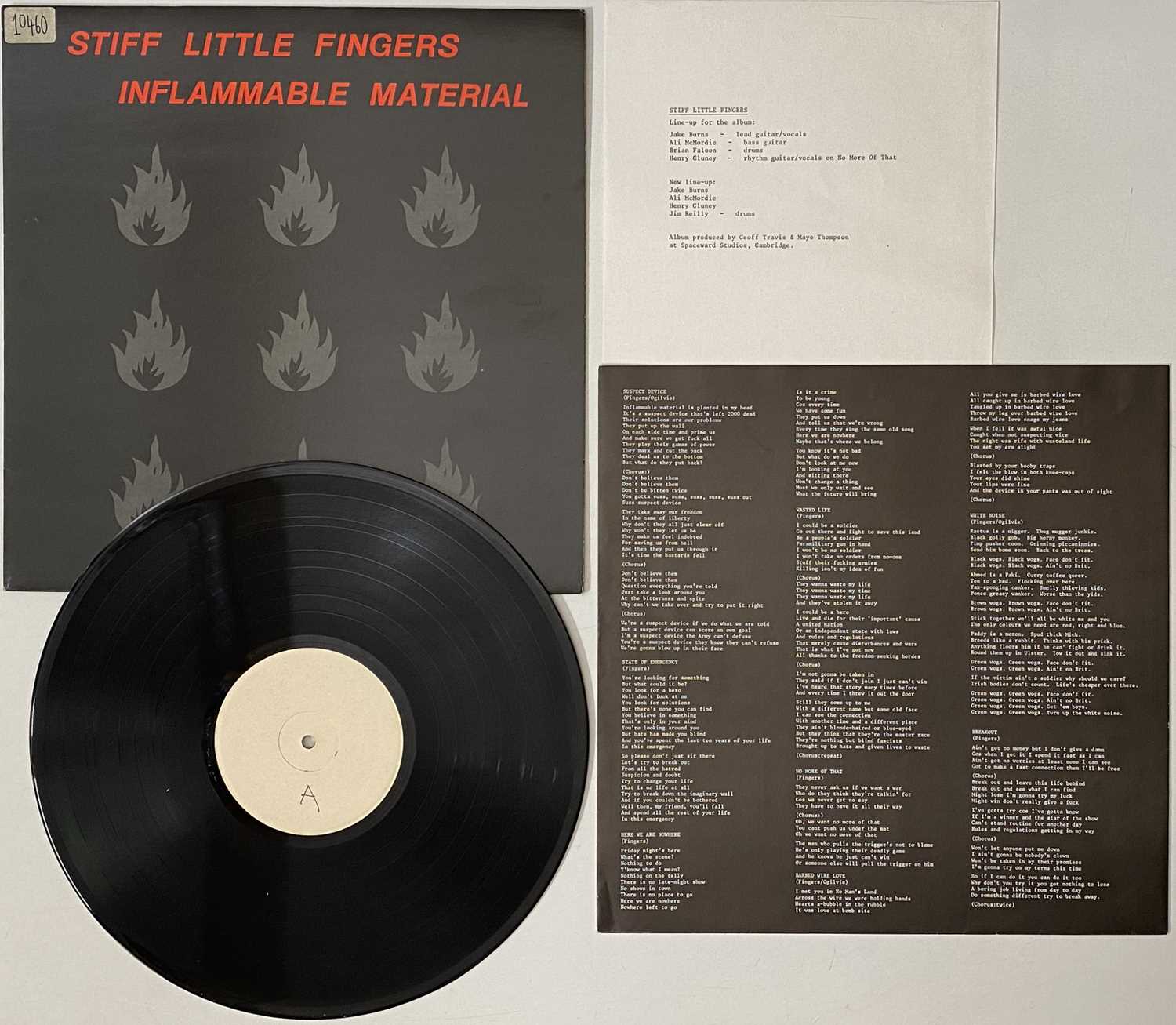 Lot 80 - STIFF LITTLE FINGERS - INFLAMMABLE MATERIAL