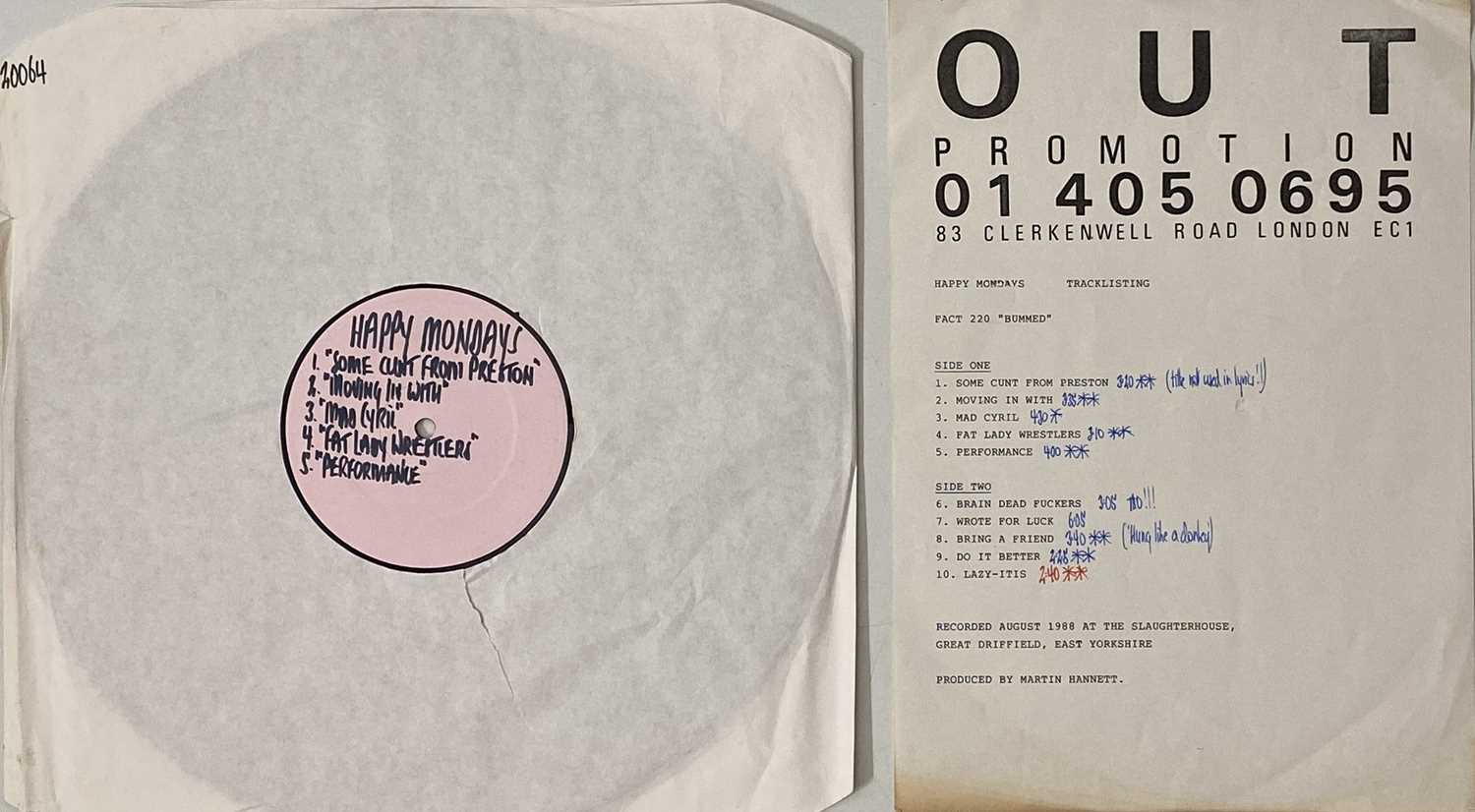 Lot 137 - HAPPY MONDAYS - BUMMED LP (FACT 220 - TEST