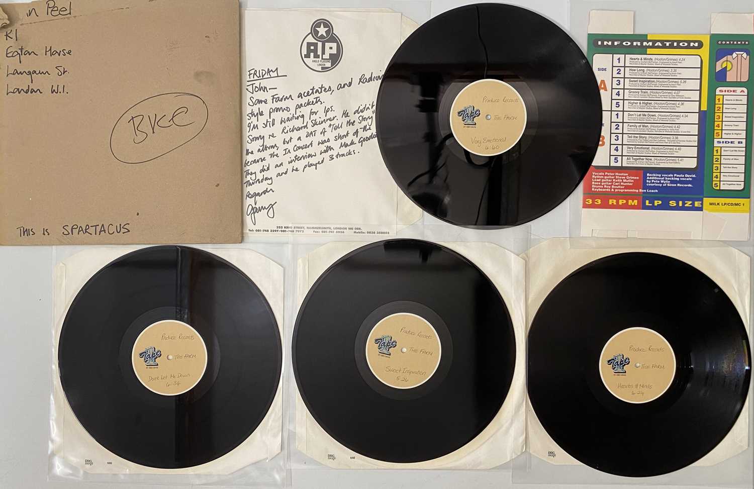 Lot 180 - THE FARM - 12" ACETATES PACK (INC PROOF