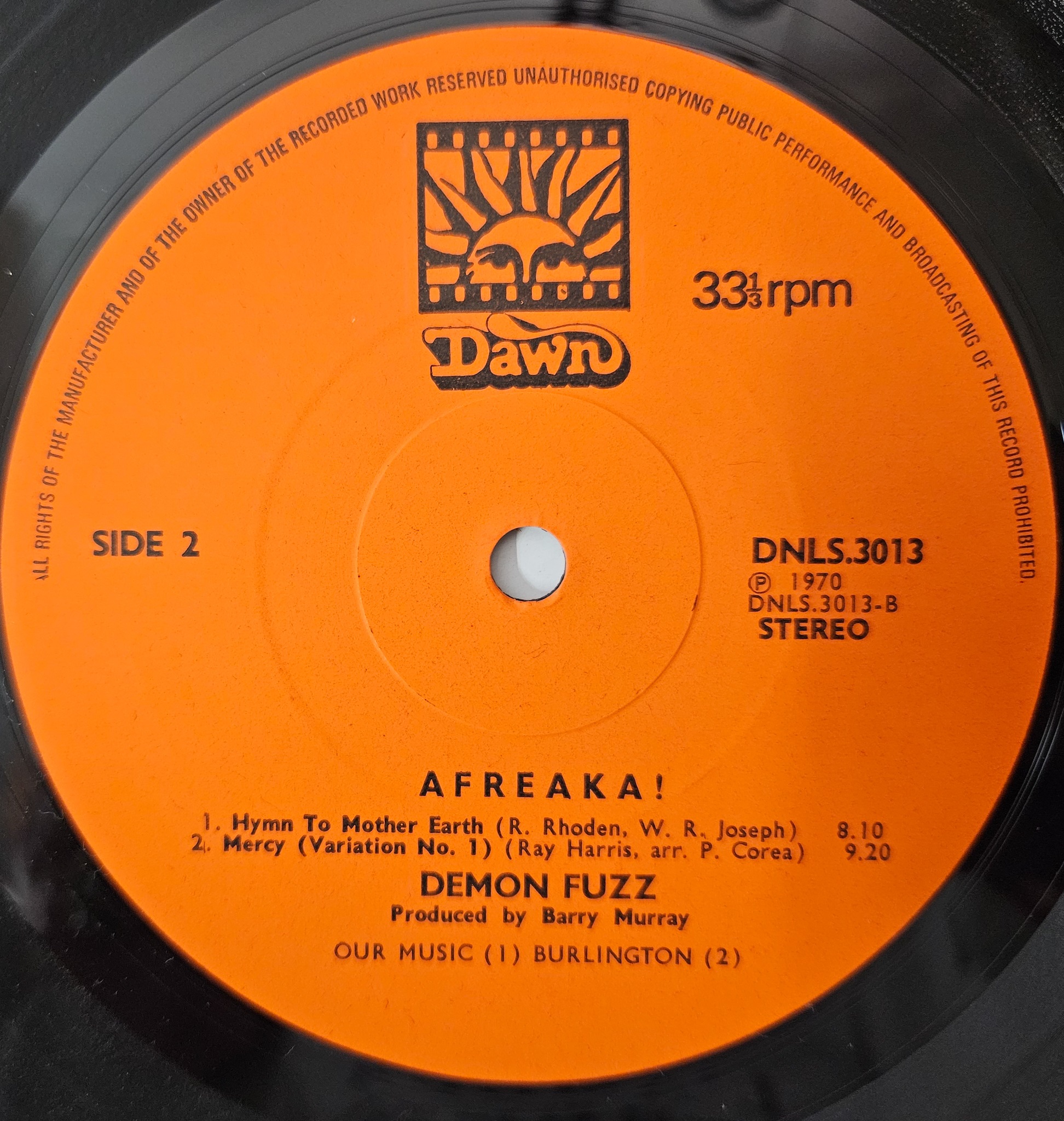 Lot 226 - DEMON FUZZ - AFREAKA! LP (ORIGINAL UK COPY