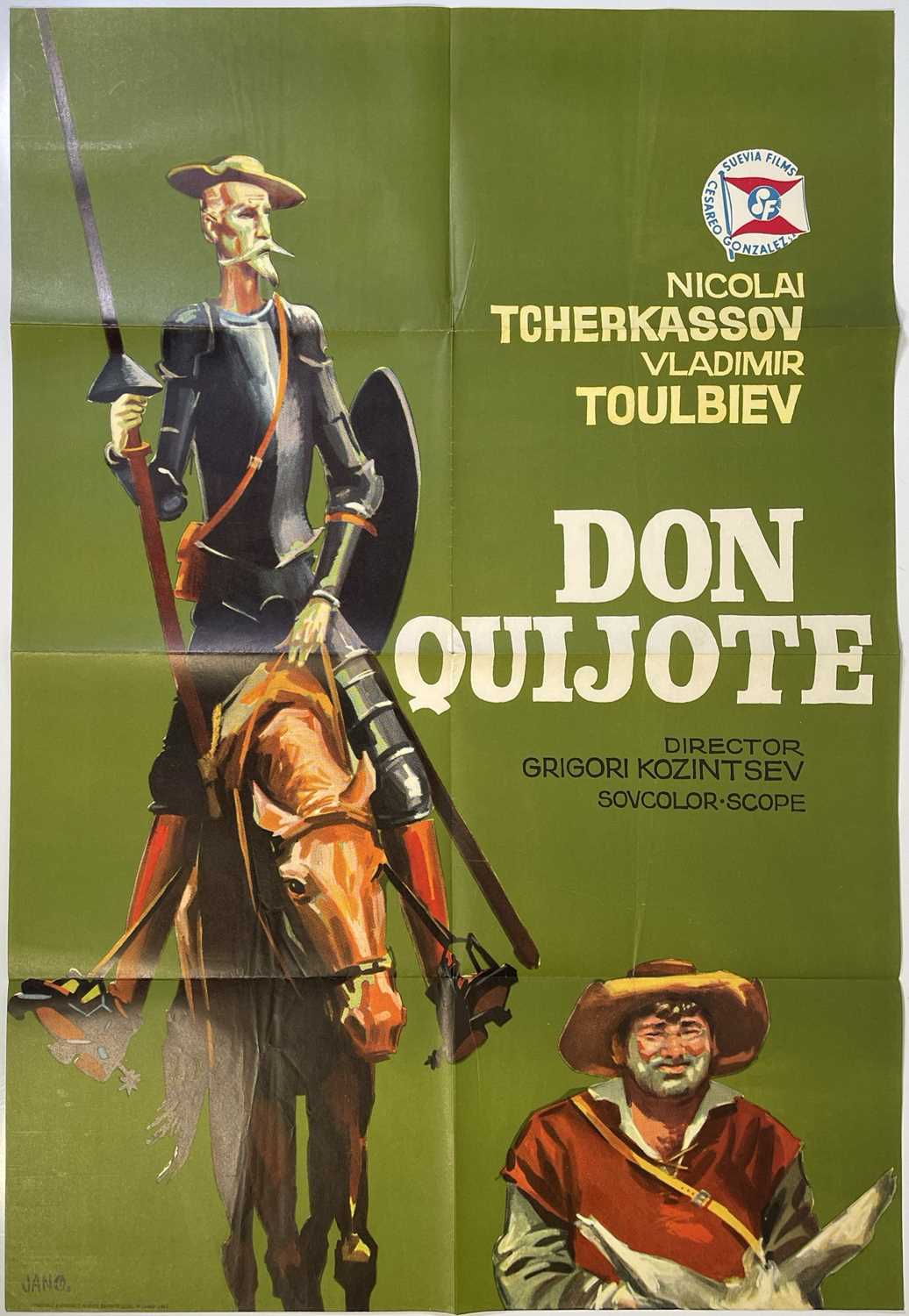 Lot 65 - DON QUIXOTE (1957) - SPANISH ONE-SHEET POSTER.