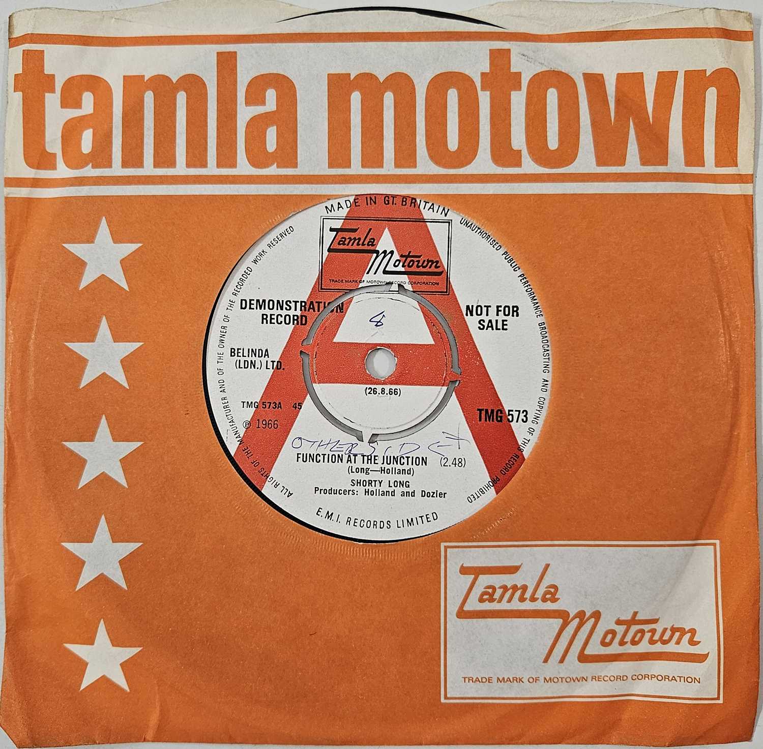Lot 60 - SHORTY LONG - FUNCTION AT THE JUNCTION 7"