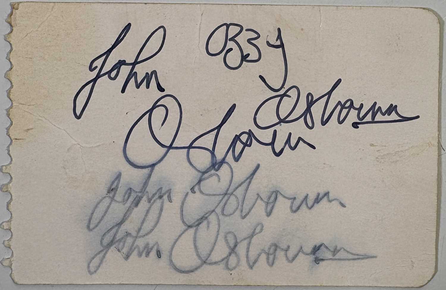 Lot 334 - OZZY OSBOURNE SIGNED CARD.