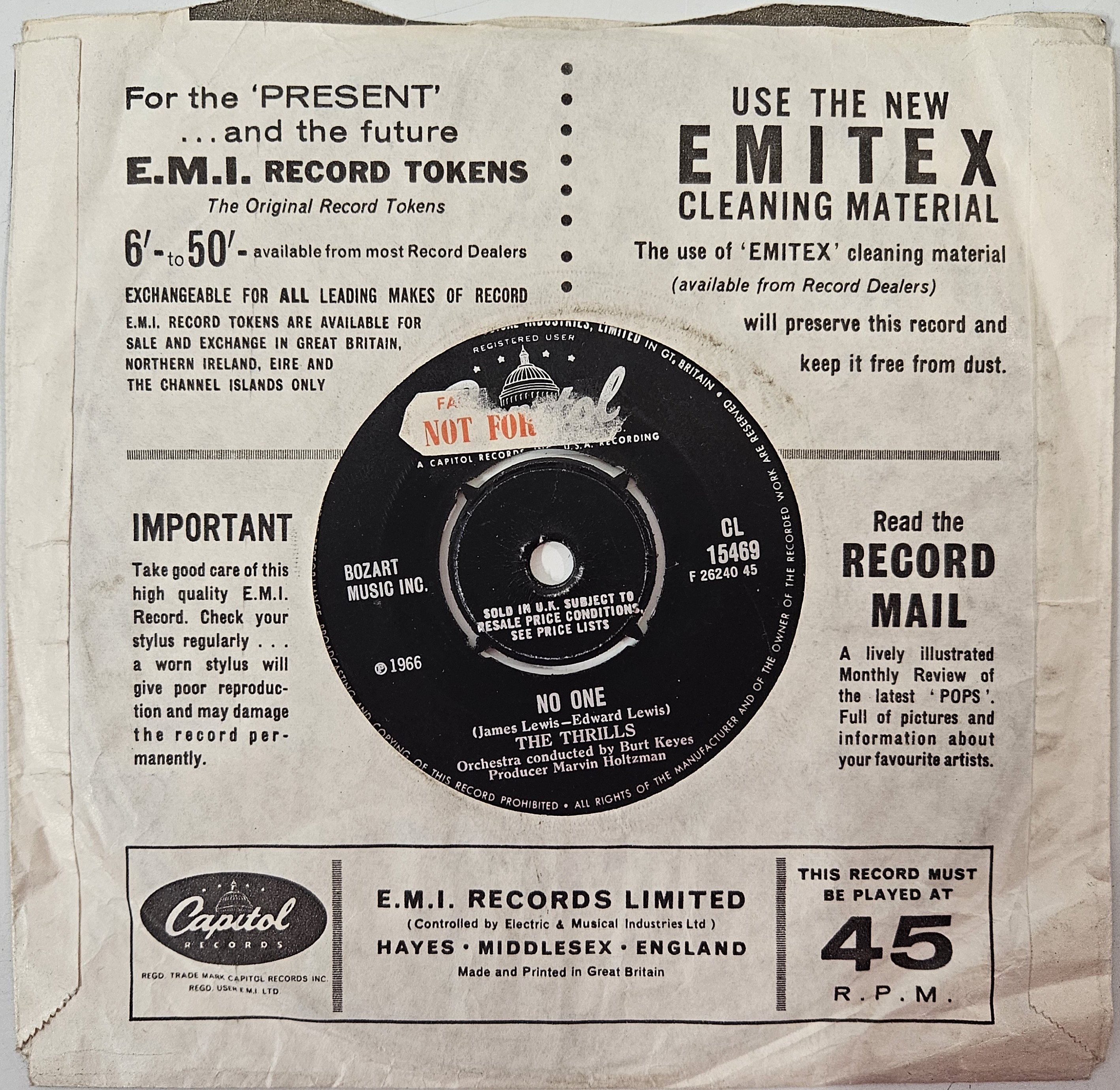 Lot 5 - THE THRILLS - WHAT CAN GO WRONG/ NO ONE 7" (UK