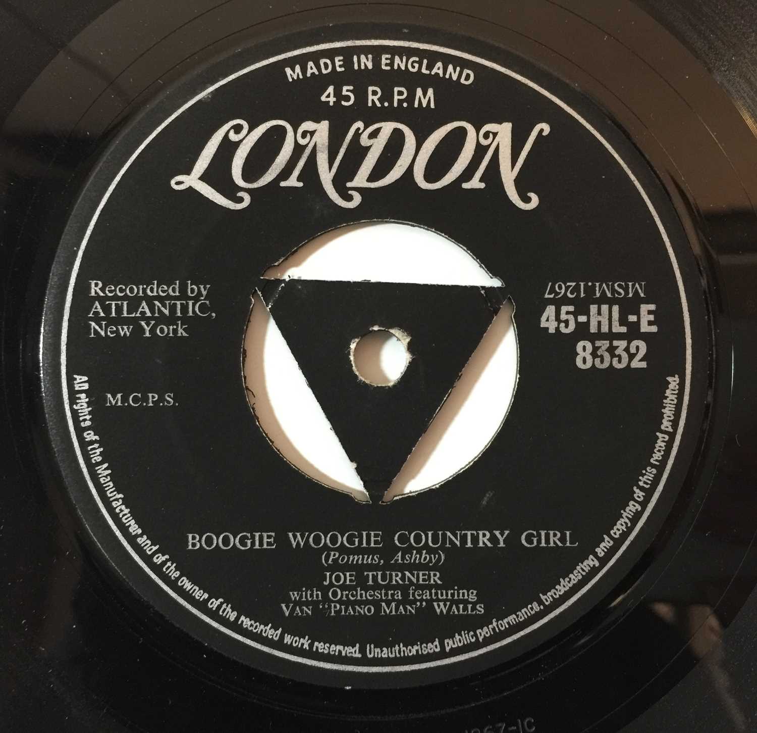 Lot 104 - JOE TURNER - BOOGIE WOOGIE COUNTRY GIRL 7''