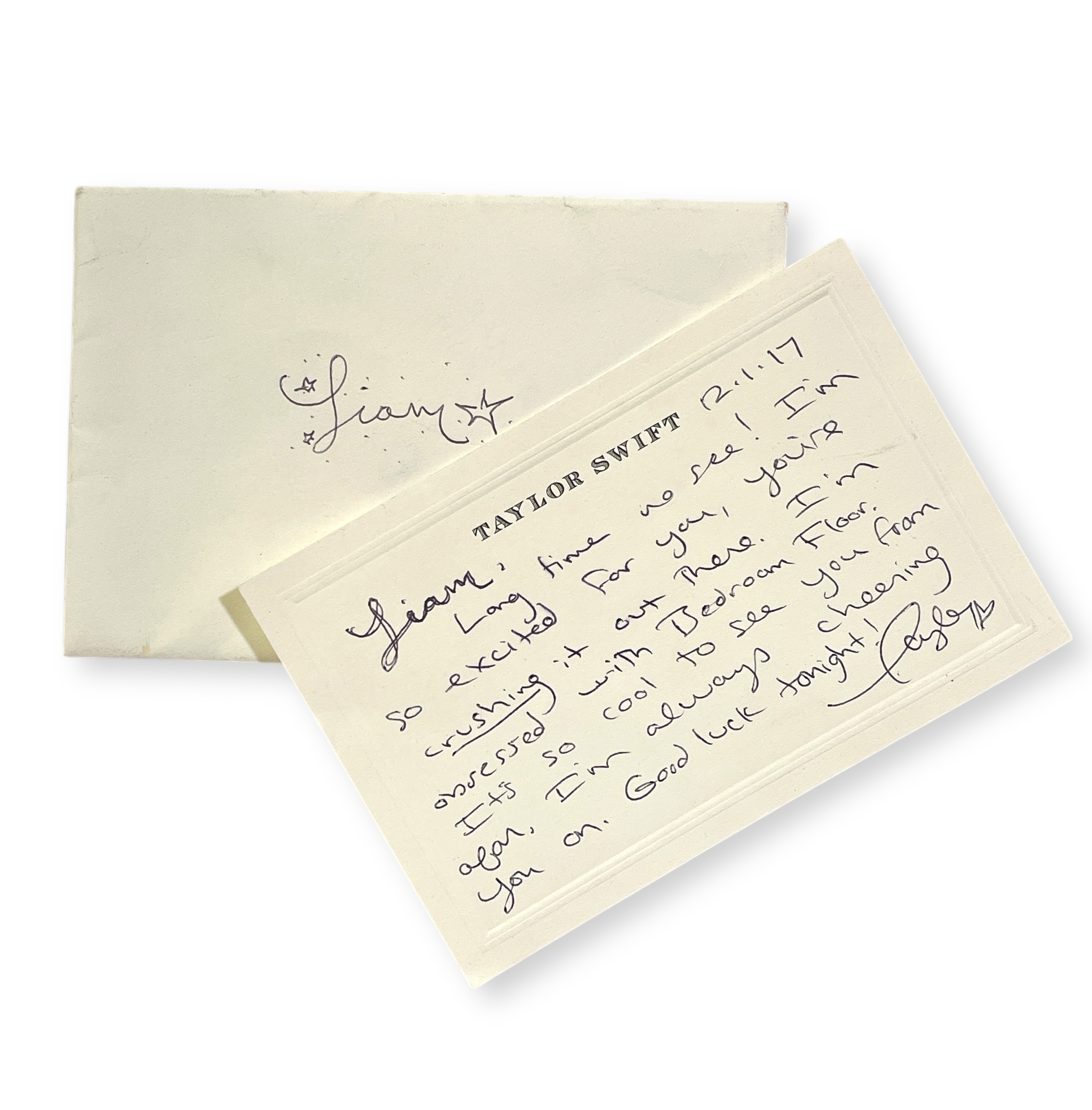 Lot 744 - TAYLOR SWIFT - A HANDWRITTEN NOTE TO LIAM