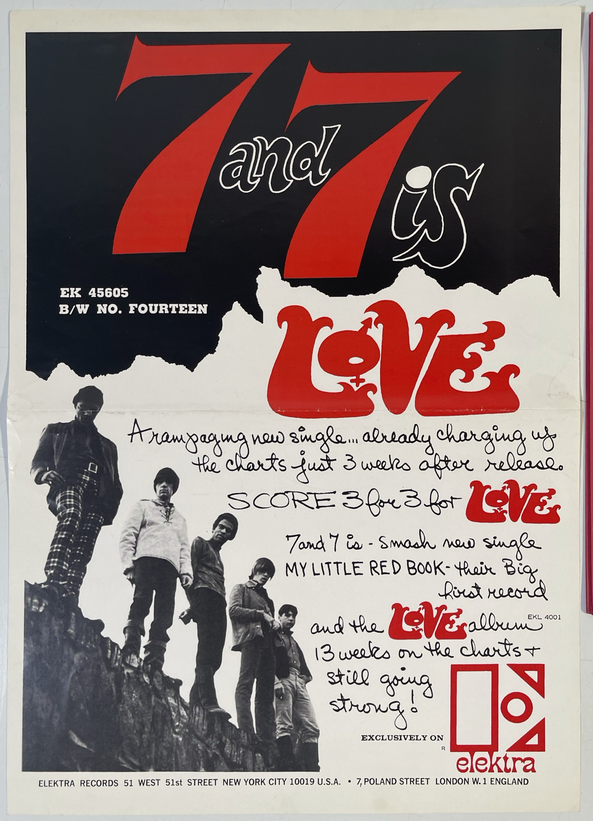 Lot 331 - LOVE - ORIGINAL PROMOTIONAL POSTER FOR 7 AND