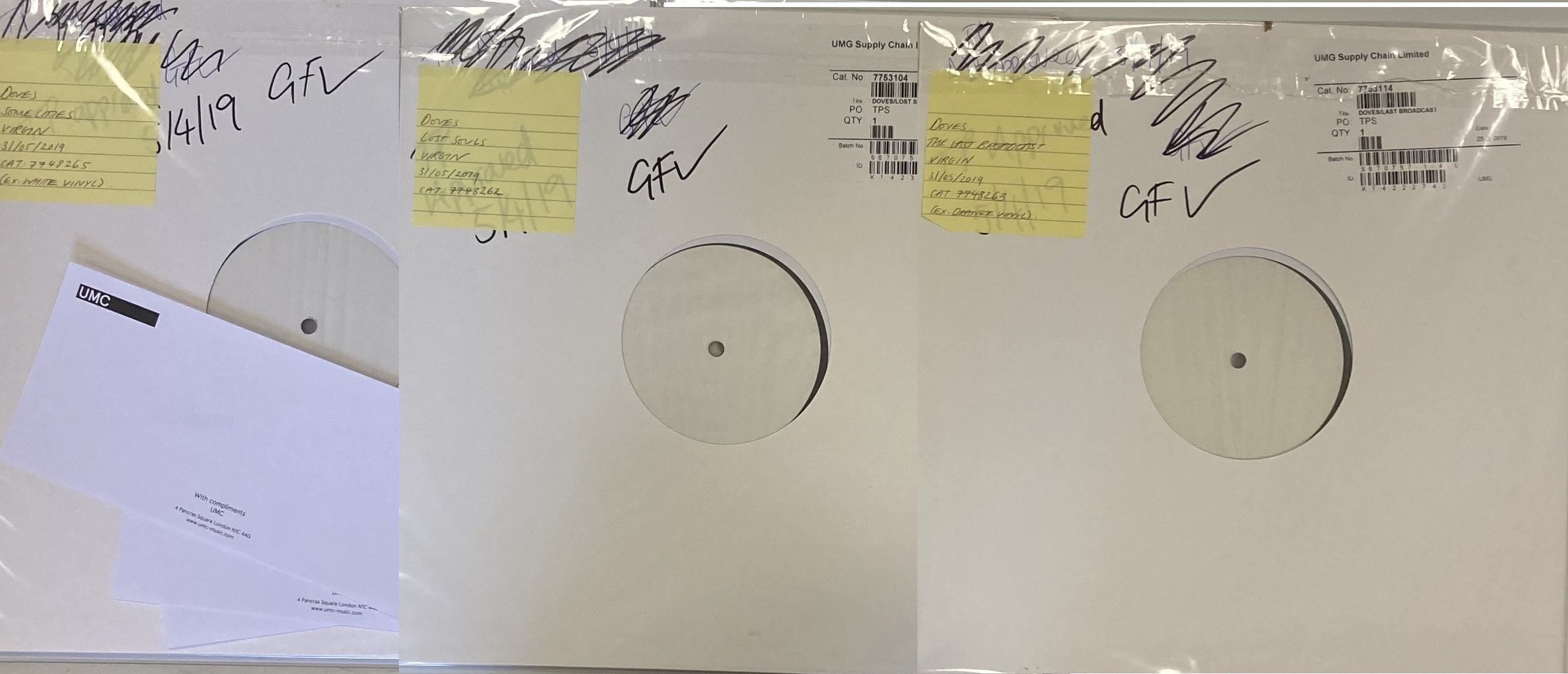 Lot 26 - DOVES - WHITE LABEL TEST PRESSING LPs (2020