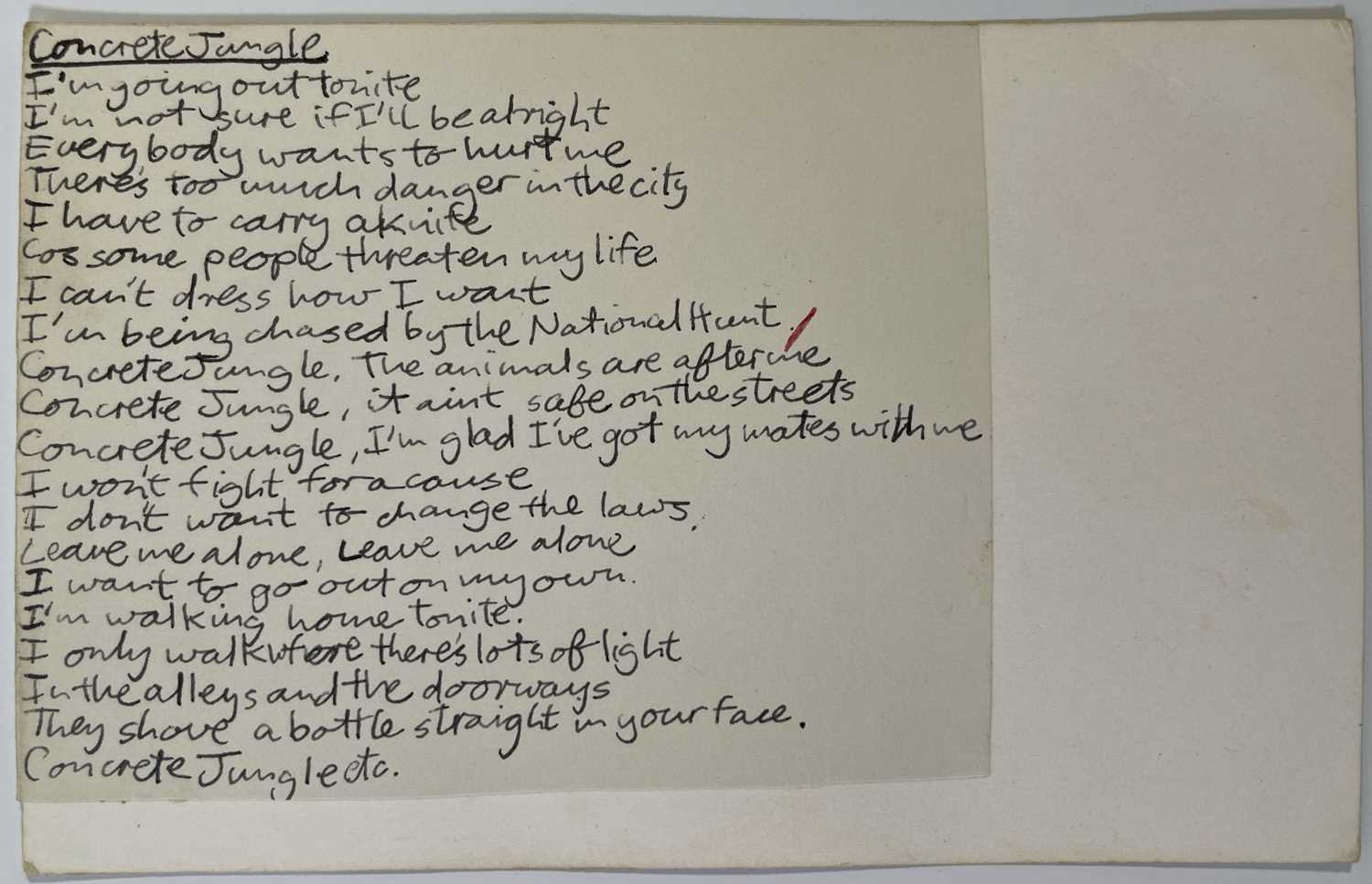 Lot 477 - THE SPECIALS - JERRY DAMMERS' HANDWRITTEN