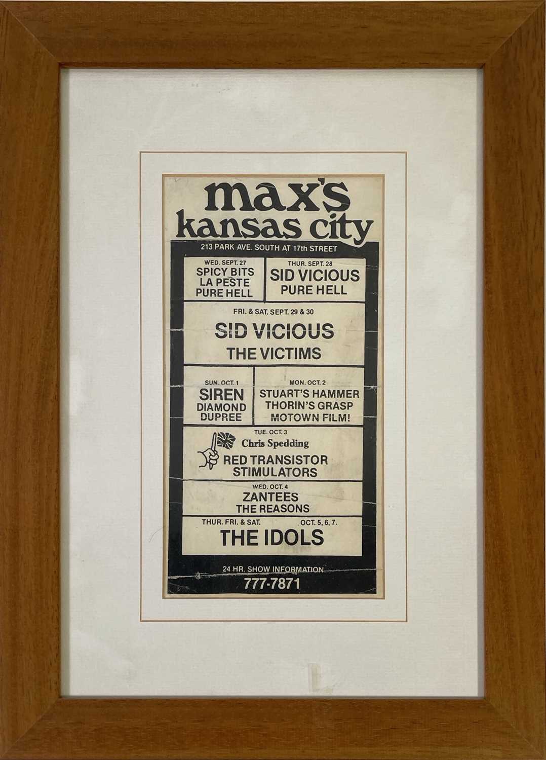Lot 635 - THE SEX PISTOLS - ORIGINAL SID VICIOUS MAX'S