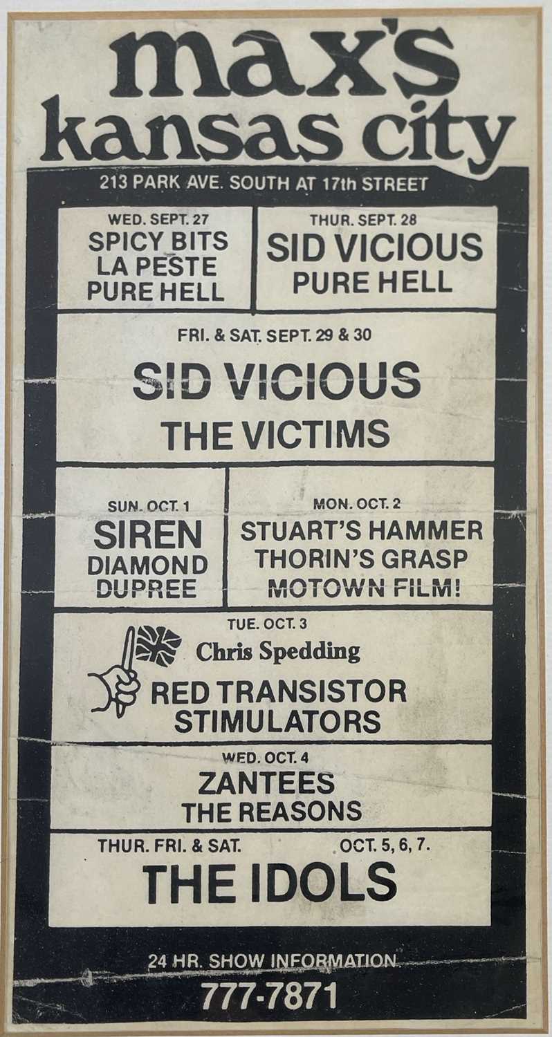 Lot 635 - THE SEX PISTOLS - ORIGINAL SID VICIOUS MAX'S