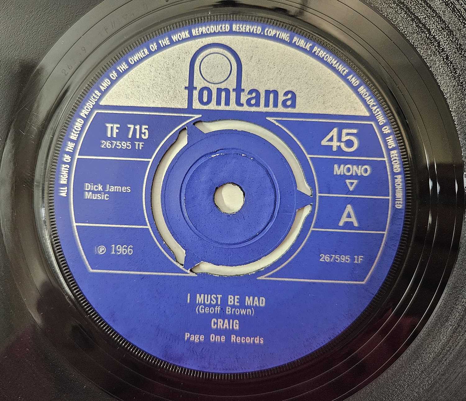 Lot 201 - CRAIG - I MUST BE MAD 7" (ORIGINAL UK COPY