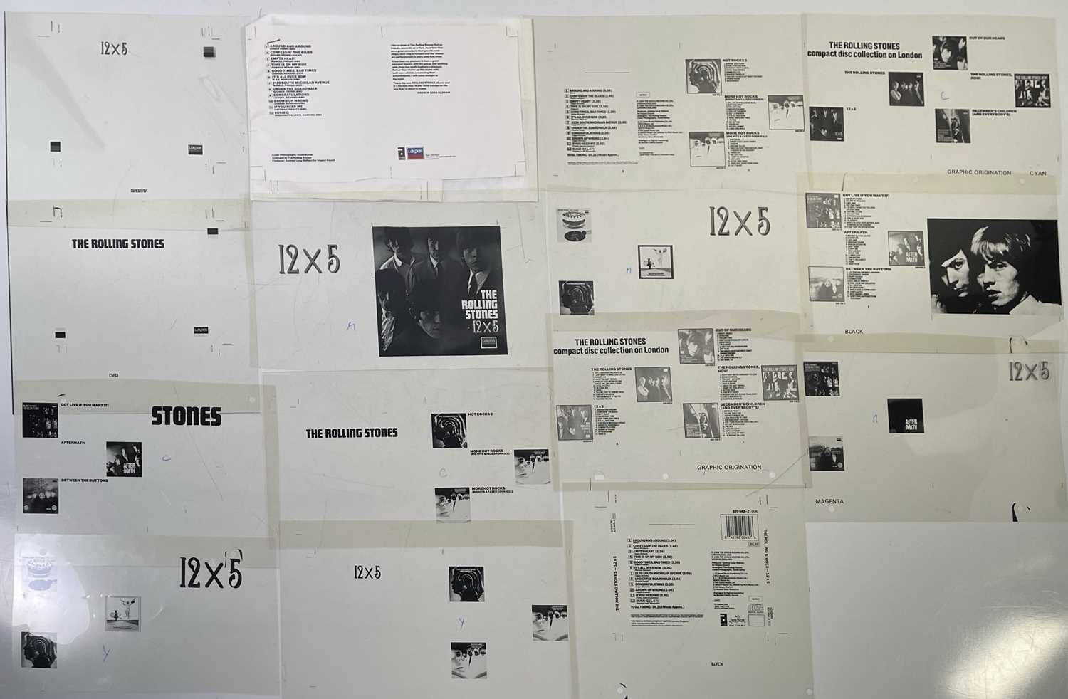 Lot 367 - THE ROLLING - CD ARTWORK TRANSPARENCIES AND