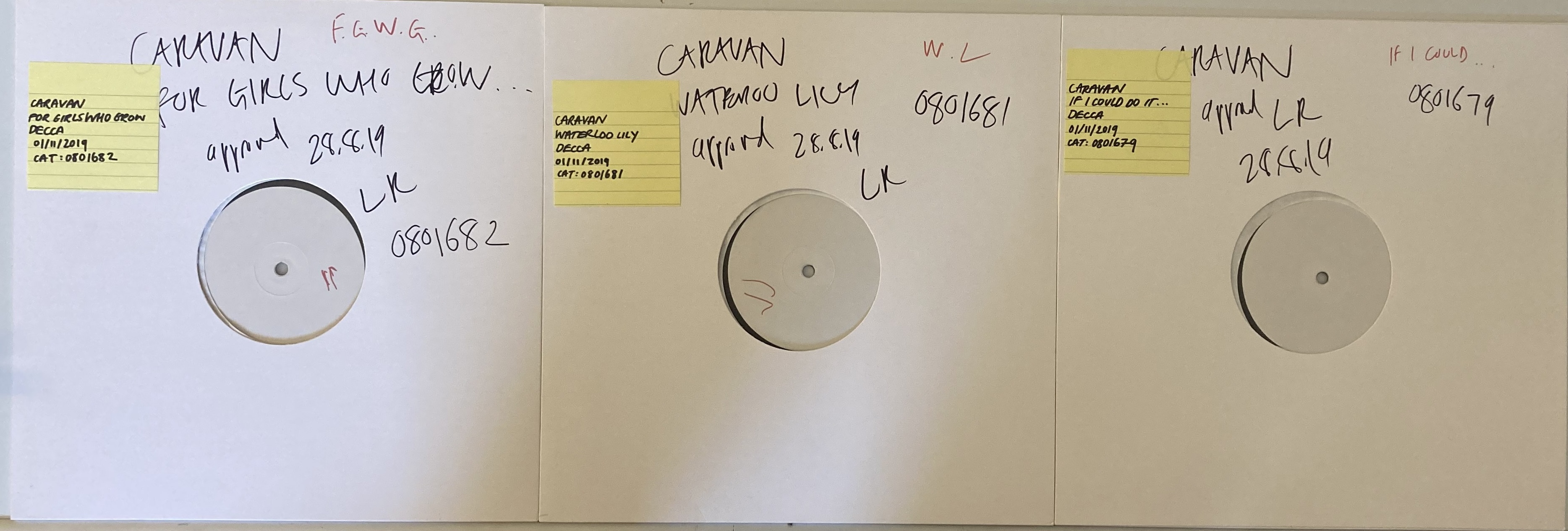Lot 83 - CARAVAN - WHITE LABEL TEST PRESSINGS.