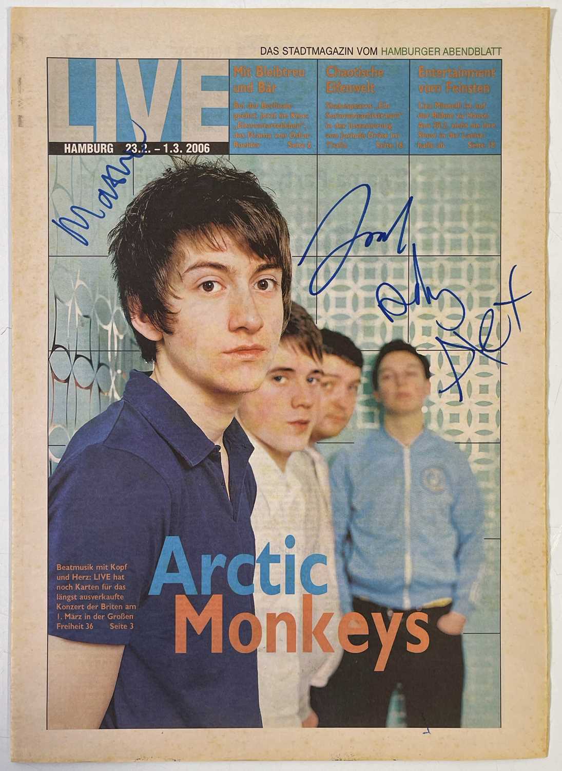 Lot 290 - ARCTIC MONKEYS- FULLY SIGNED MAGAZINE COVER.