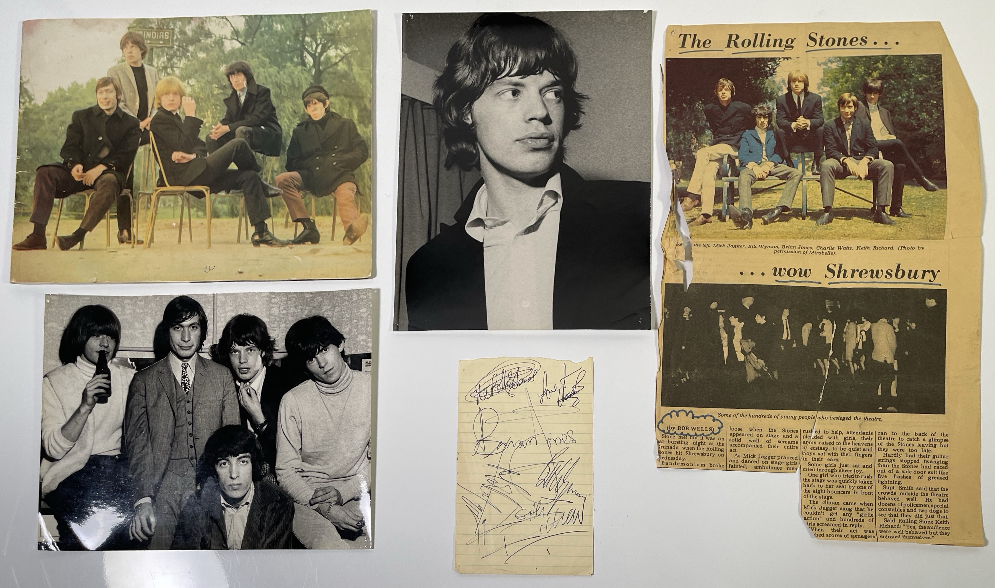 Lot 543 - THE ROLLING STONES - FULL SET OF SIGNATURES
