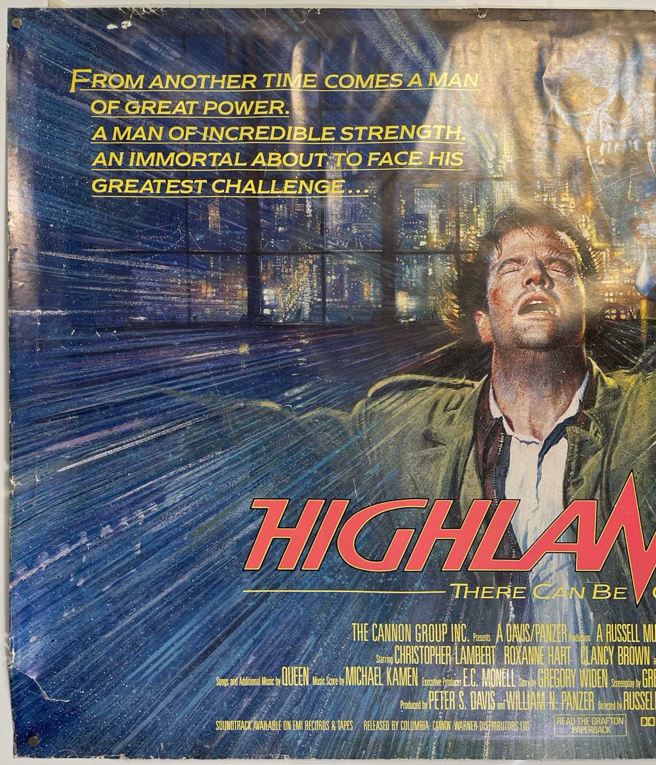 Lot 279 - HIGHLANDER (1986) - ORIGINAL UK QUAD POSTER.