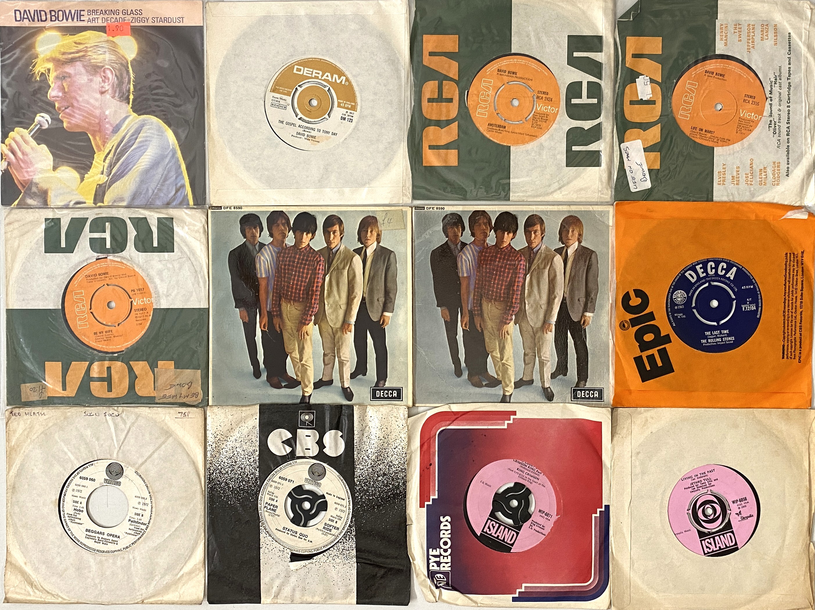 Lot 618 - LARGE 7" ROCK/GLAM/HARD ROCK/DAVID BOWIE