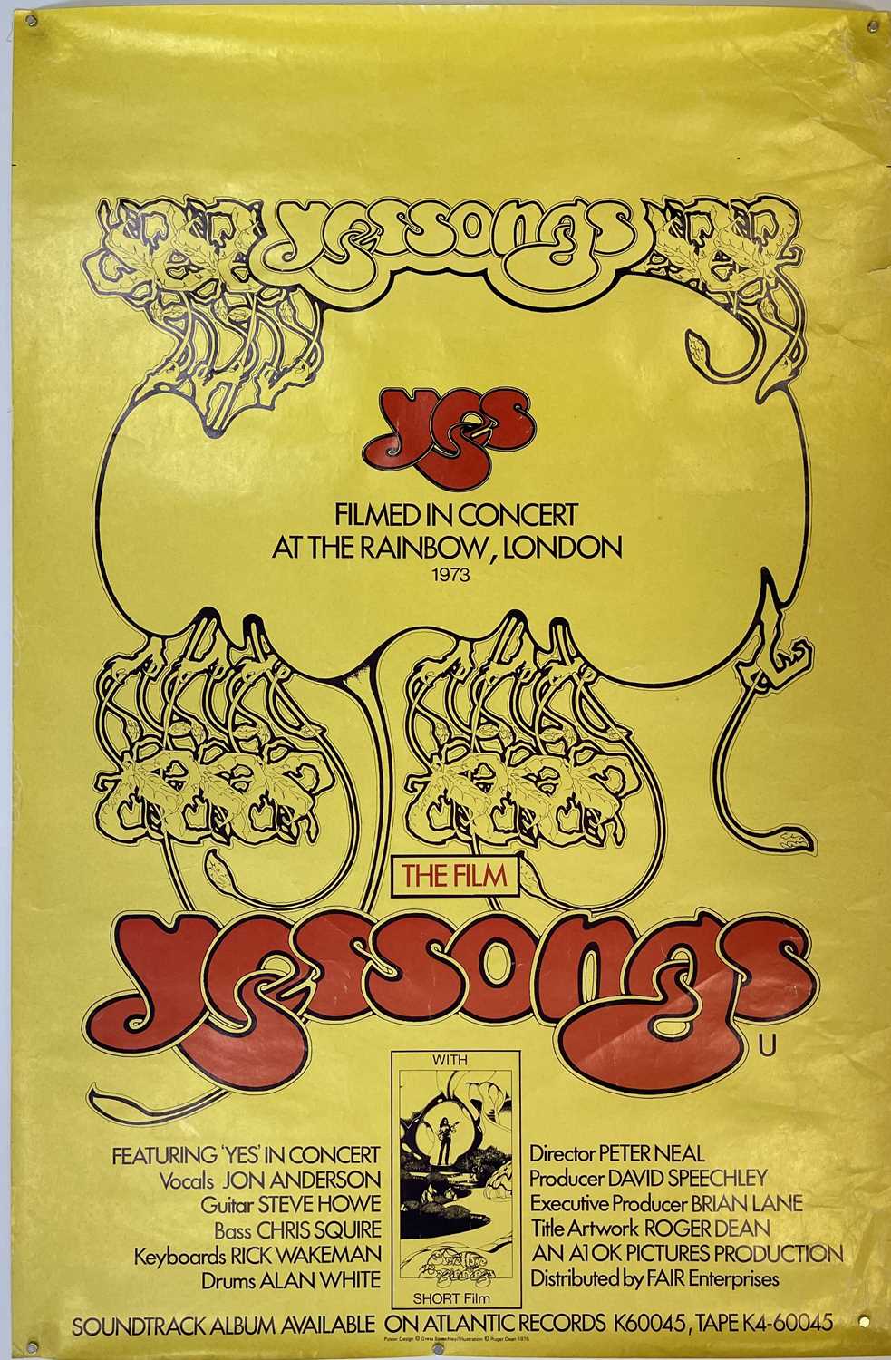 Lot 154 YES SONGS ORIGINAL POSTER Lot 154 YES SONGS ORIGINAL POSTER
