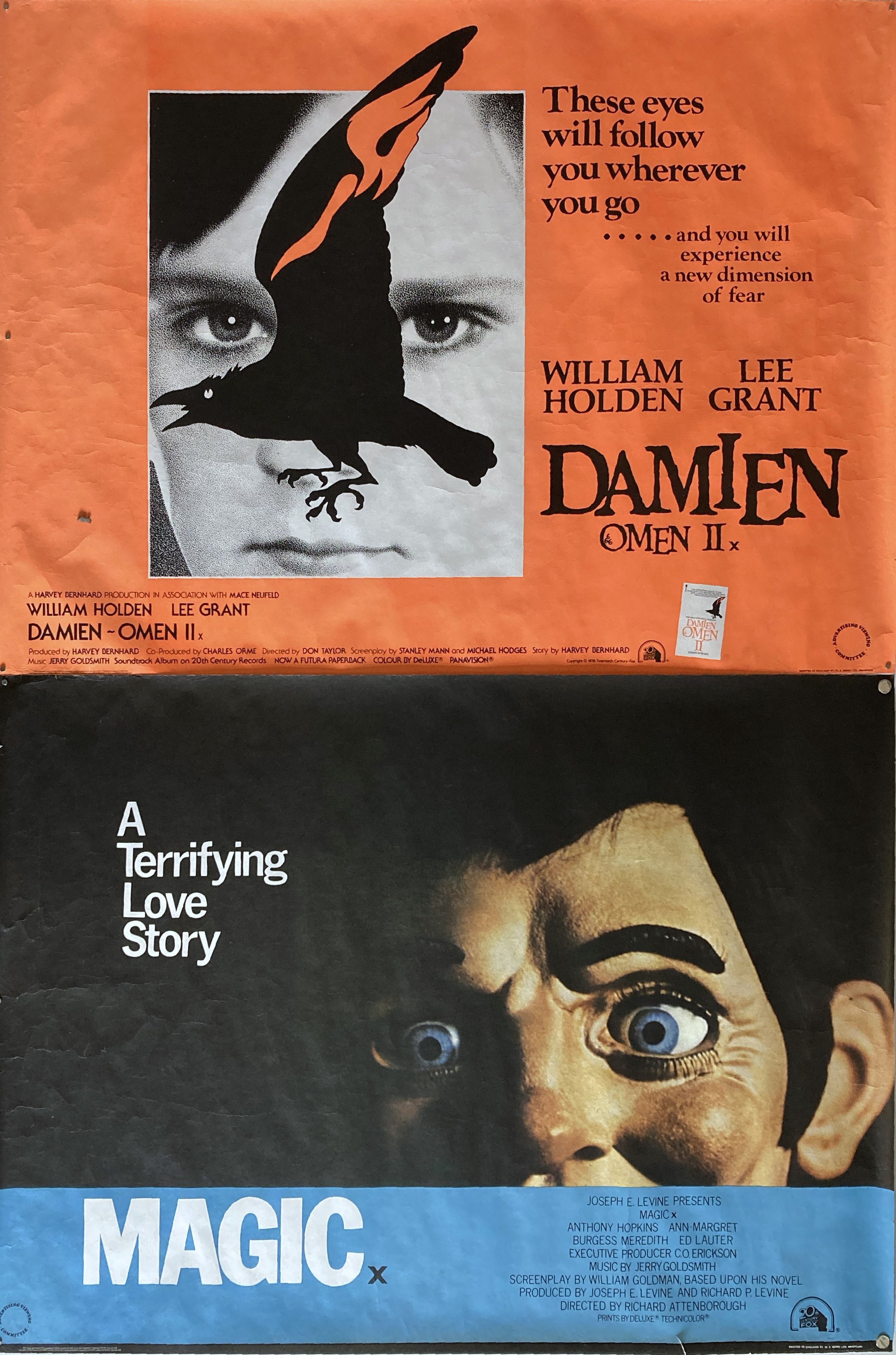 Lot 169 - UK QUAD POSTERS INC THE OMEN 2.