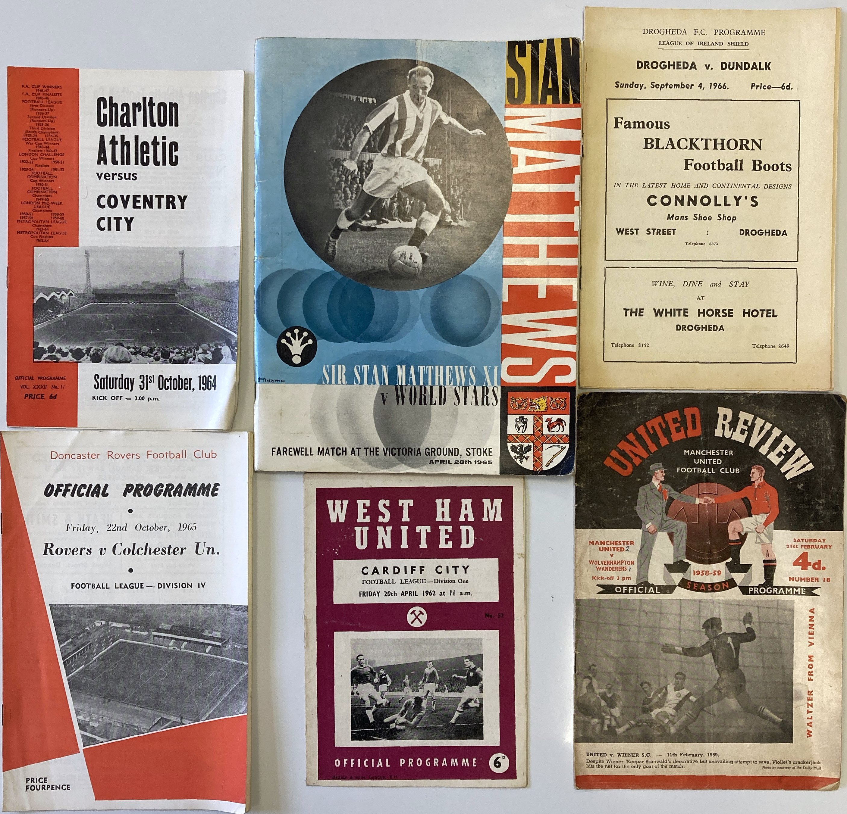 Lot 184 - 1950S AND 1960S FOOTBALL PROGRAMMES.