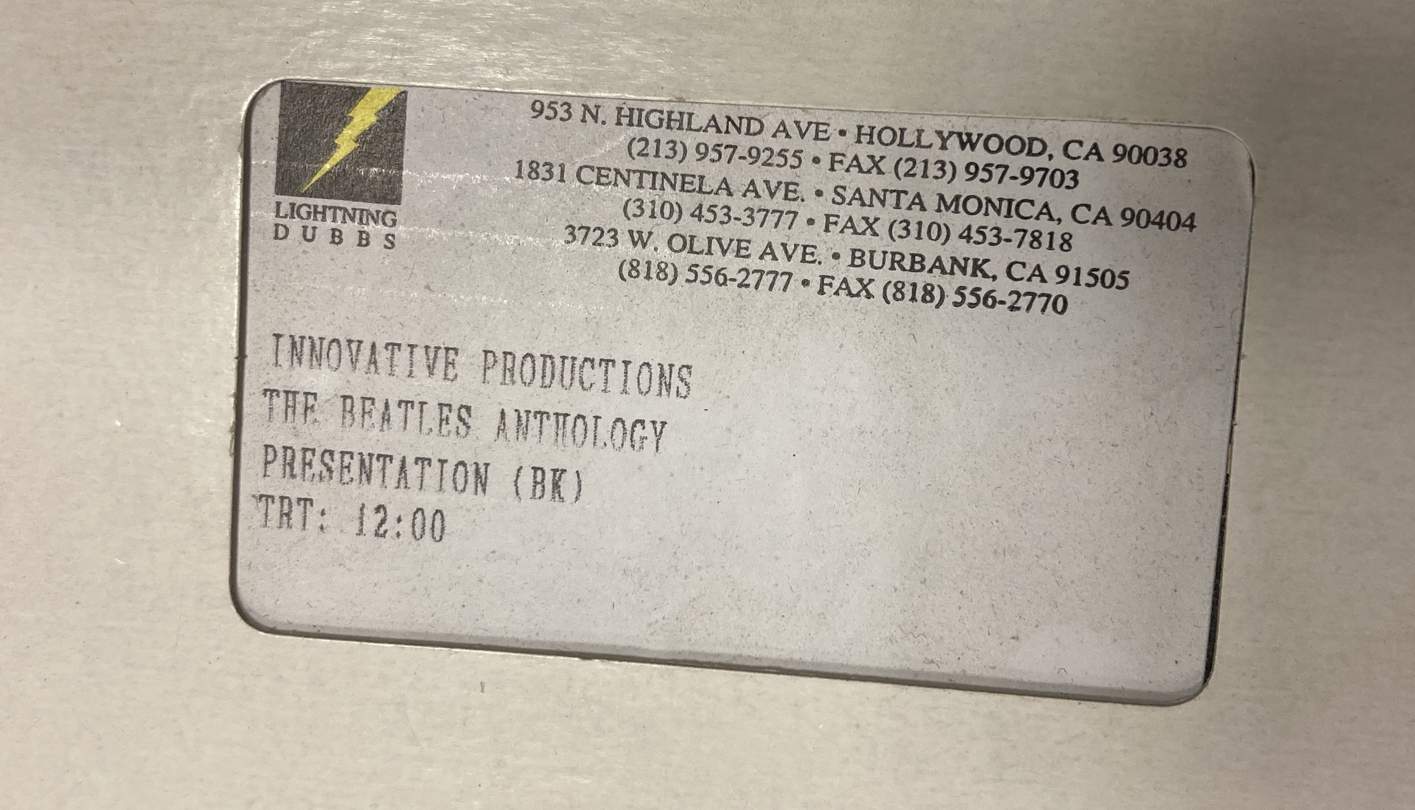 Lot 60 - PROMOTIONAL VHS