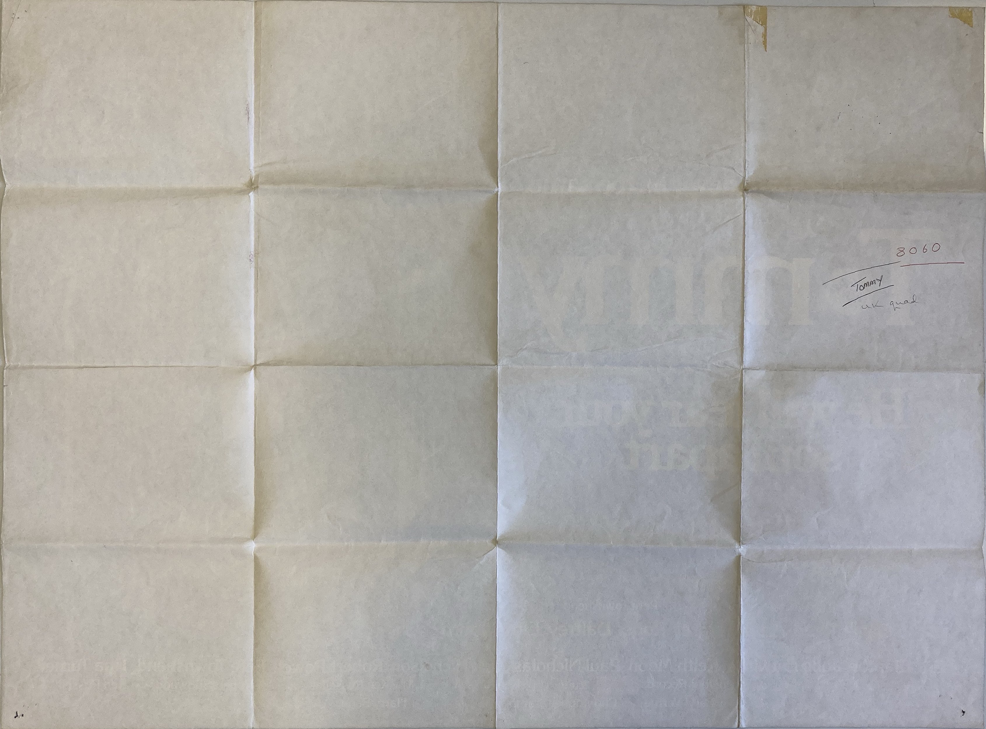 Lot 174 - THE WHO - TOMMY UK QUAD FILM POSTER.