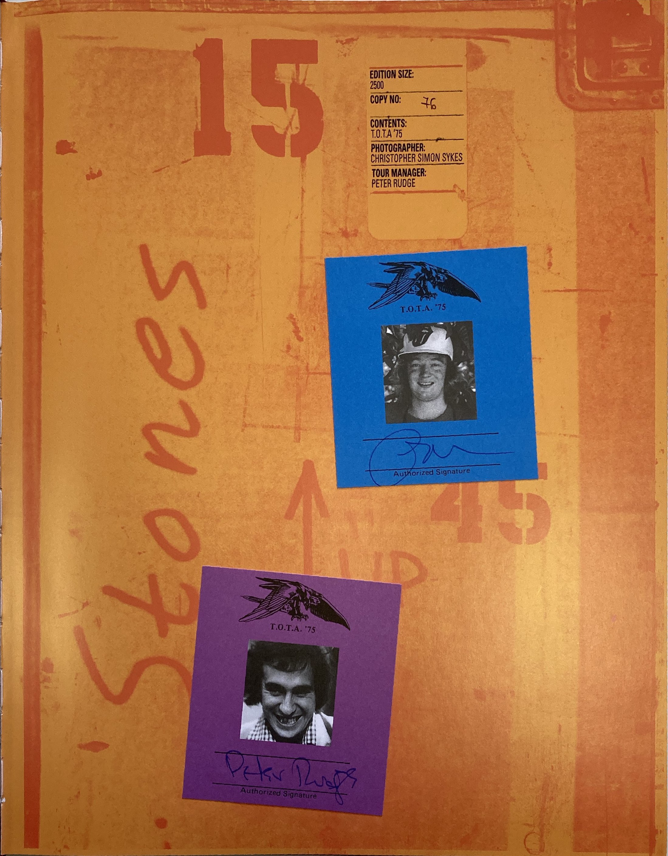 Lot 563 - ROLLING STONES - TOUR OF THE AMERICAS 1975