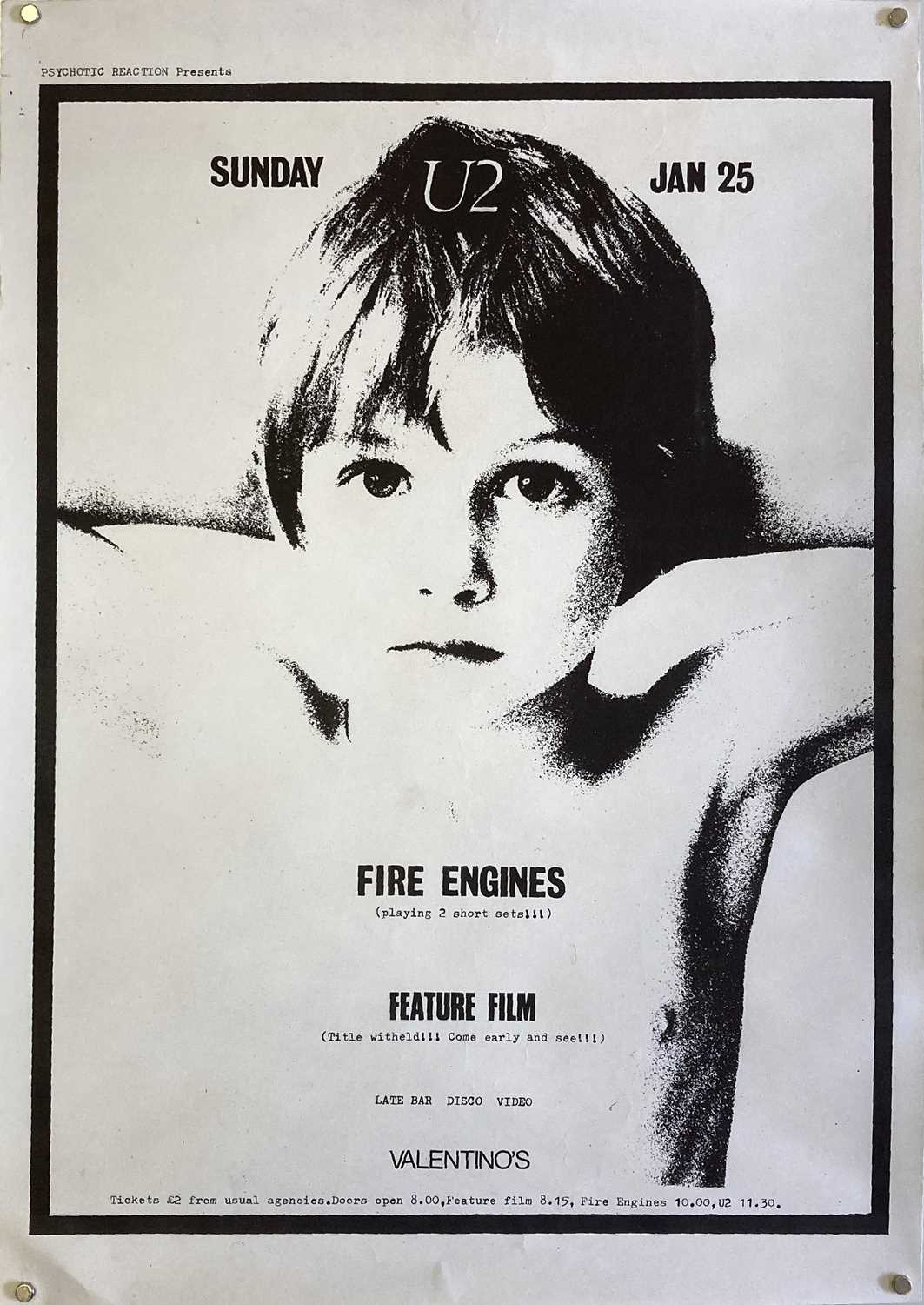 Lot 176 - U2 1981 VALENTINO'S EDINBURGH POSTER.